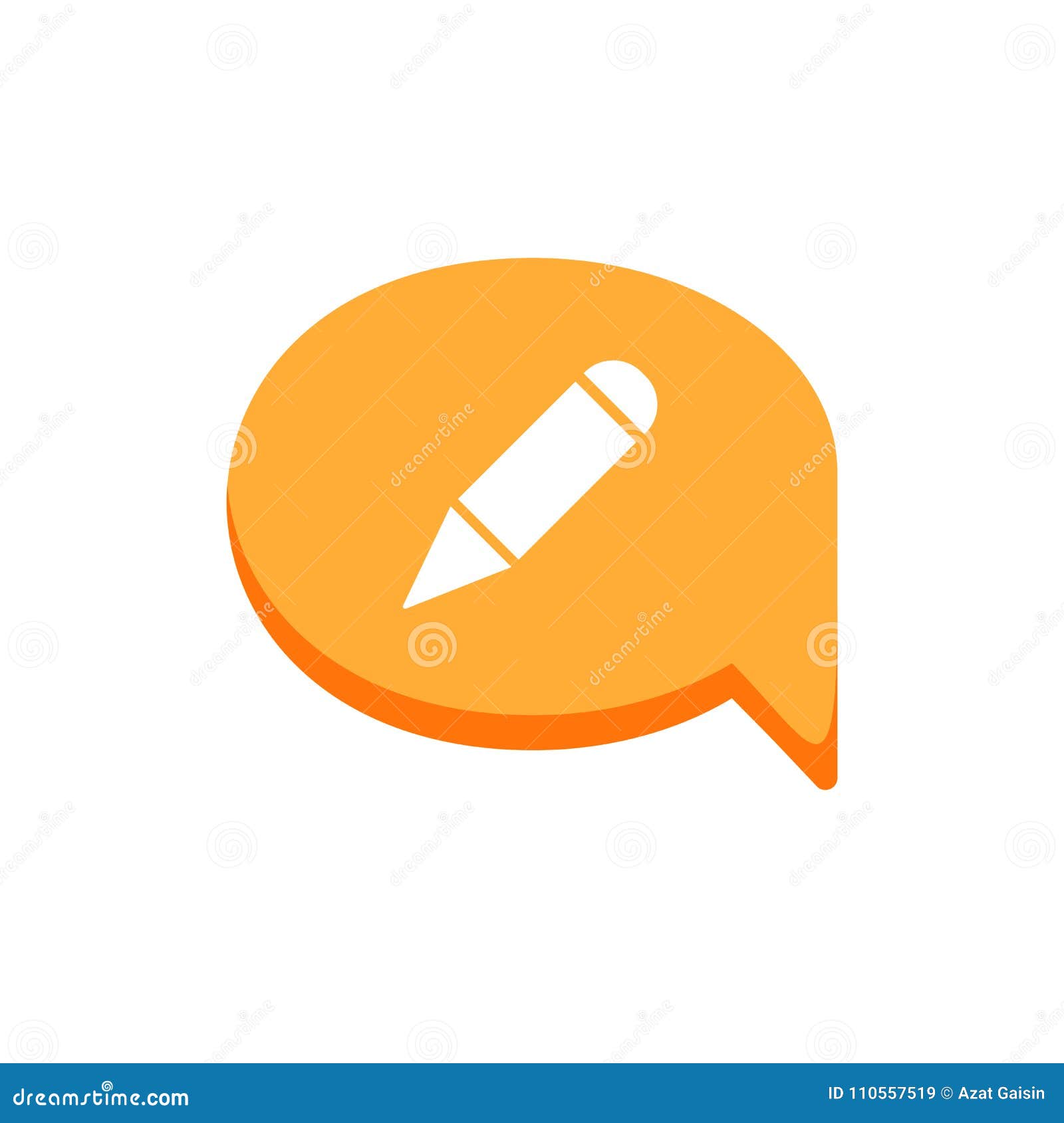 Bubble Chat Dialogue Message Pencil Save Write Icon Stock Vector ...