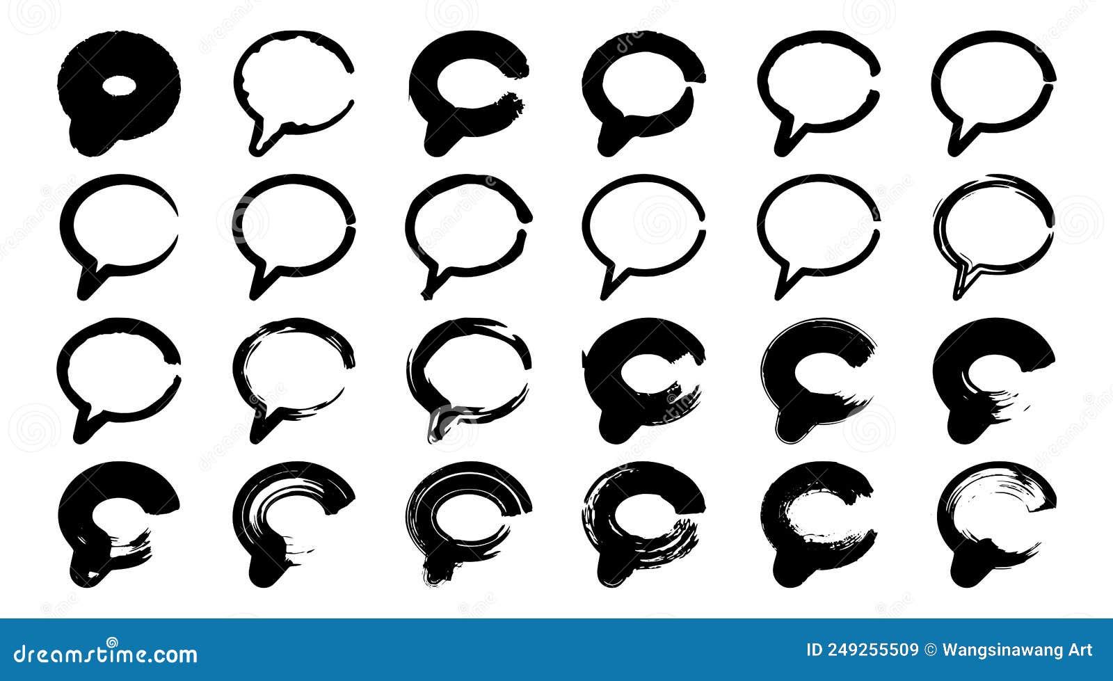 Bubble Chat Element. Doodle, Hand Drawn Brush Vector Illustration Stock ...