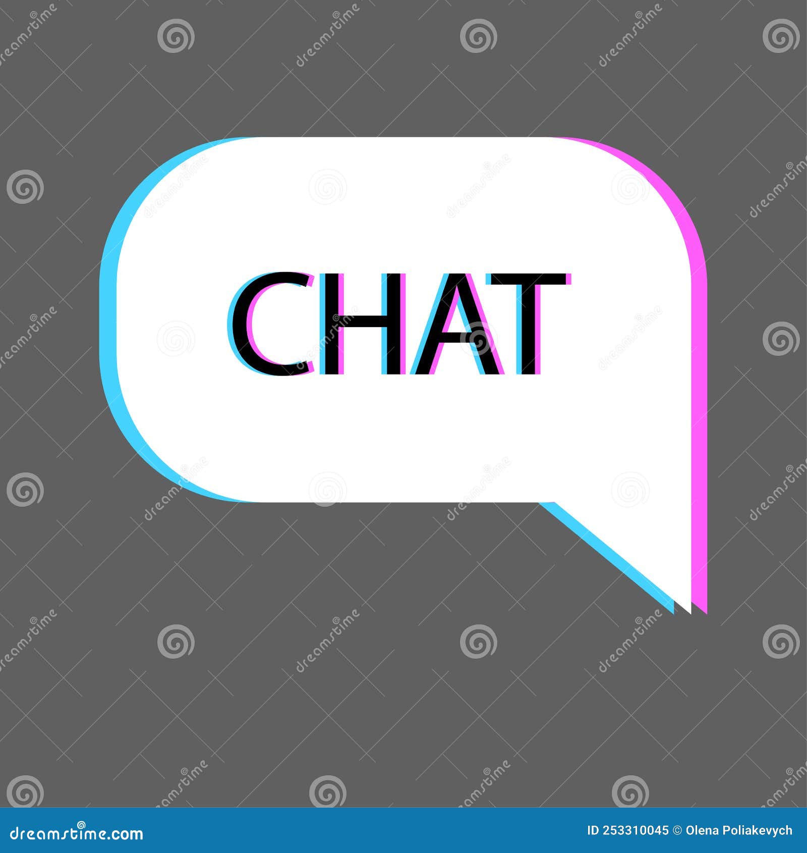Bubble Chat Glitch. Speech Bubble Quote. Vector Illustration. Stock ...