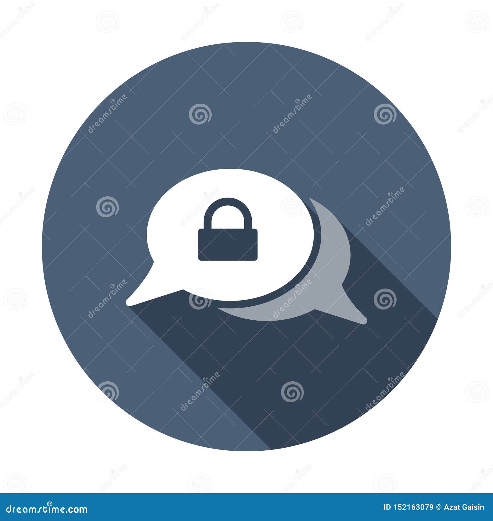 Bubble Chat Lock Message Security Icon. Vector Illustration Stock ...