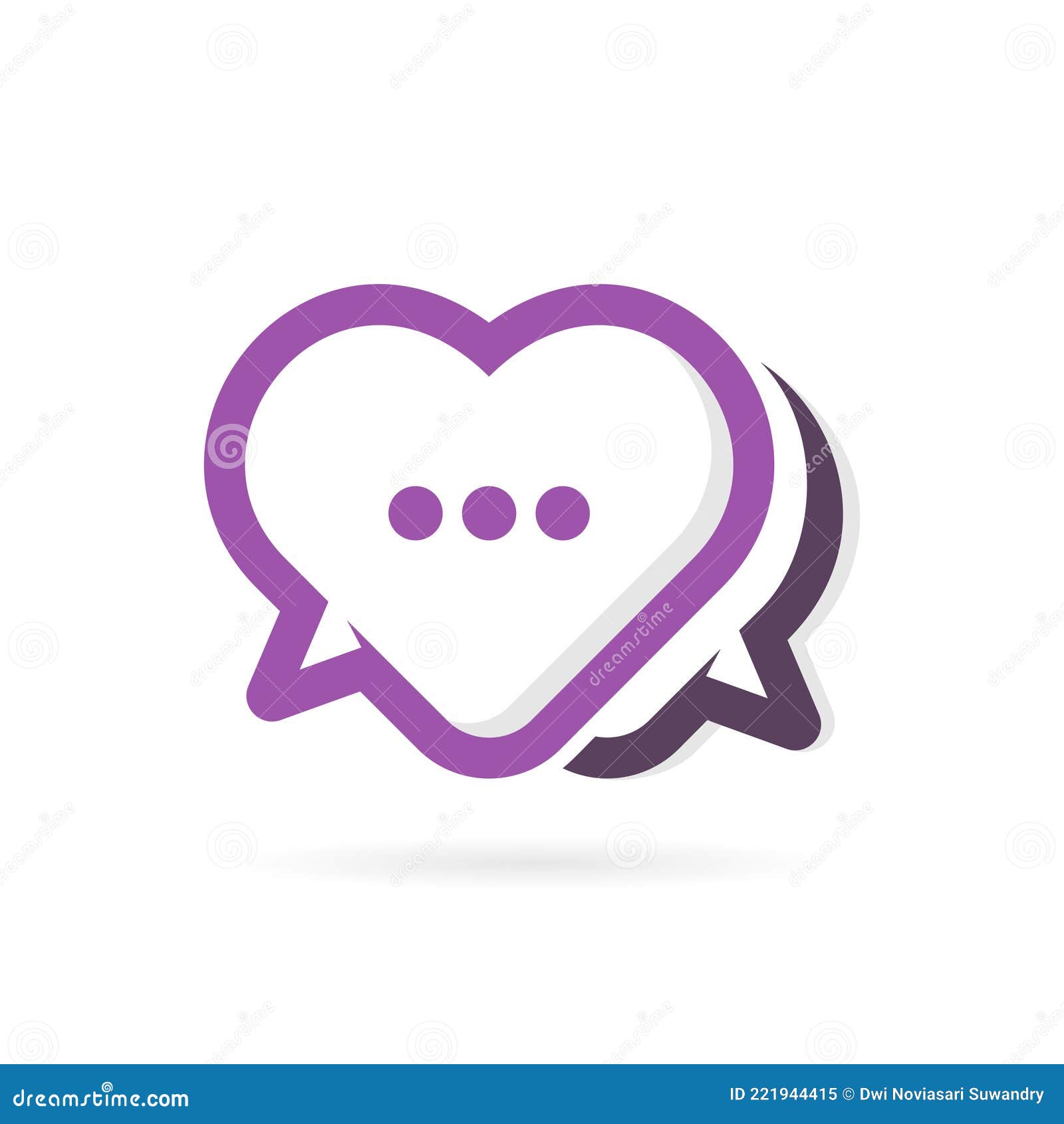 Heart In The Bubble Speech In Love Emotion Information Symbol 3d Icon ...
