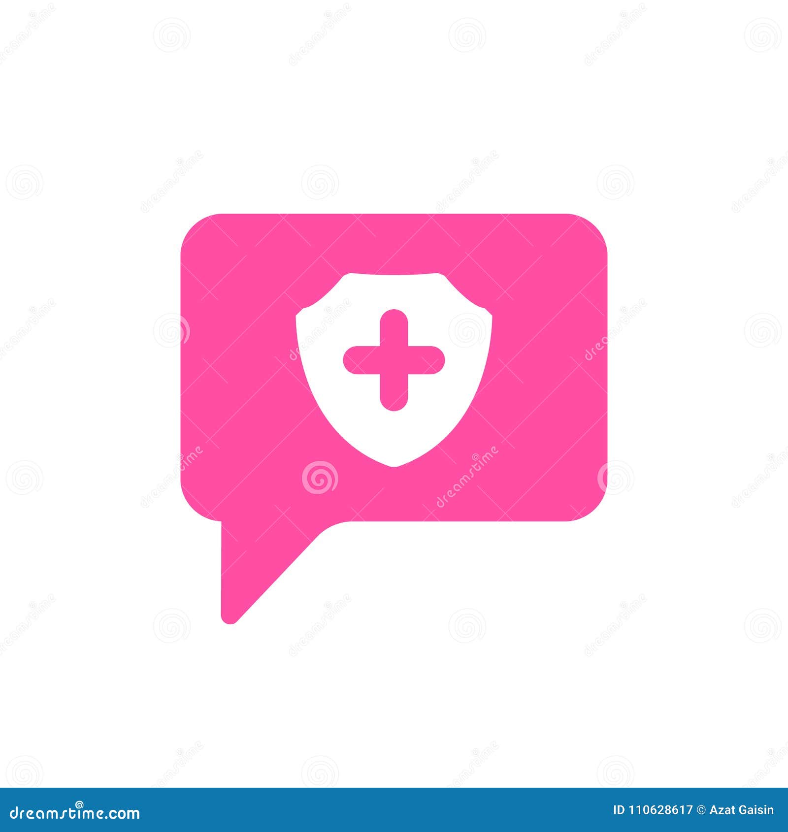 Bubble Chat Message Security Shield Icon Stock Vector - Illustration of ...