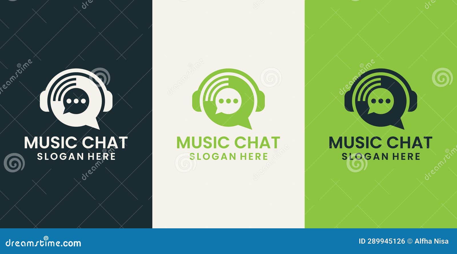 Bubble Chat with Music Logo Design Inspirations Stock Illustration ...