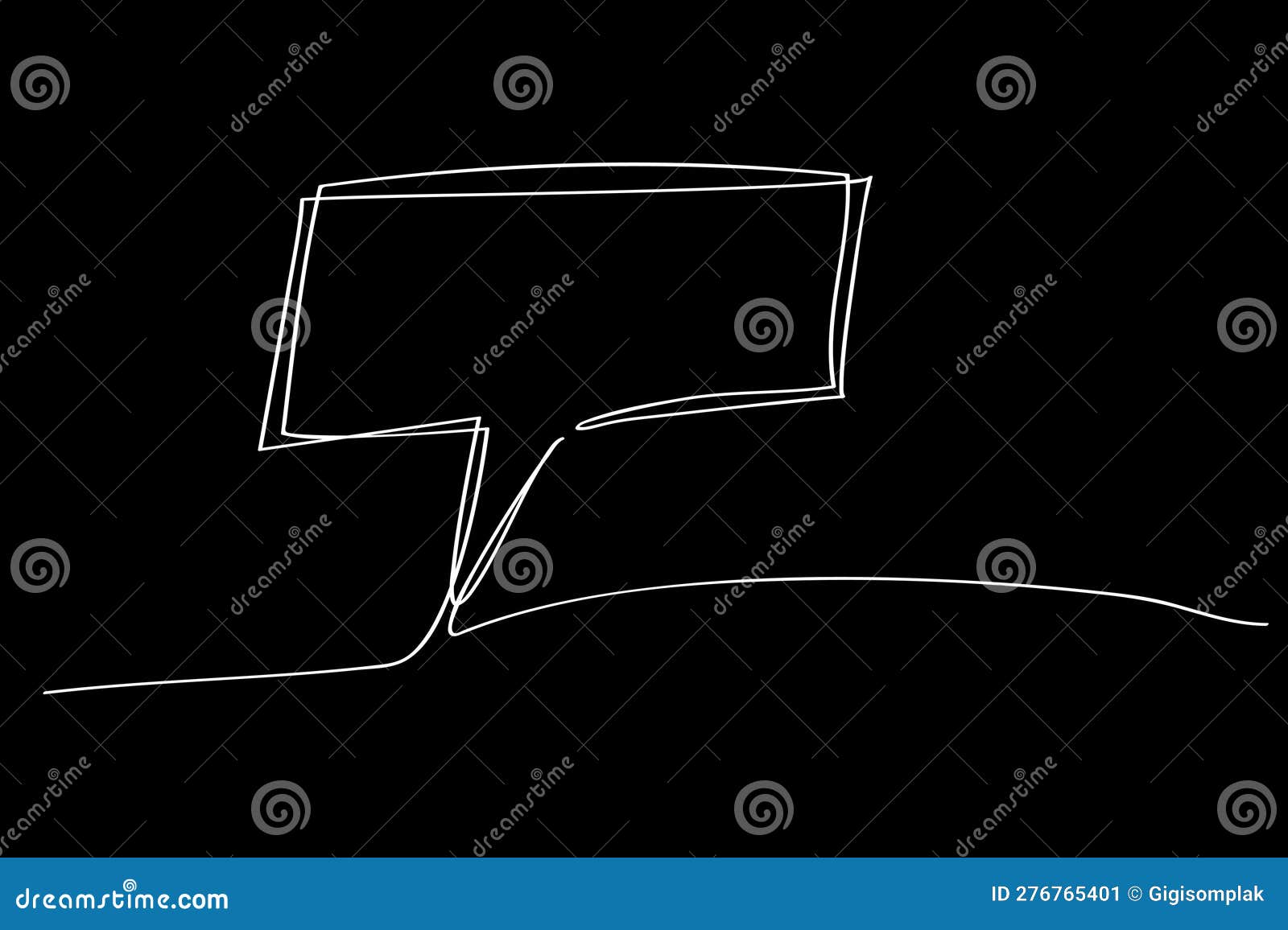 Simple Rectangle Bubble Chat Vector Single Line Bubble Chat Stock ...