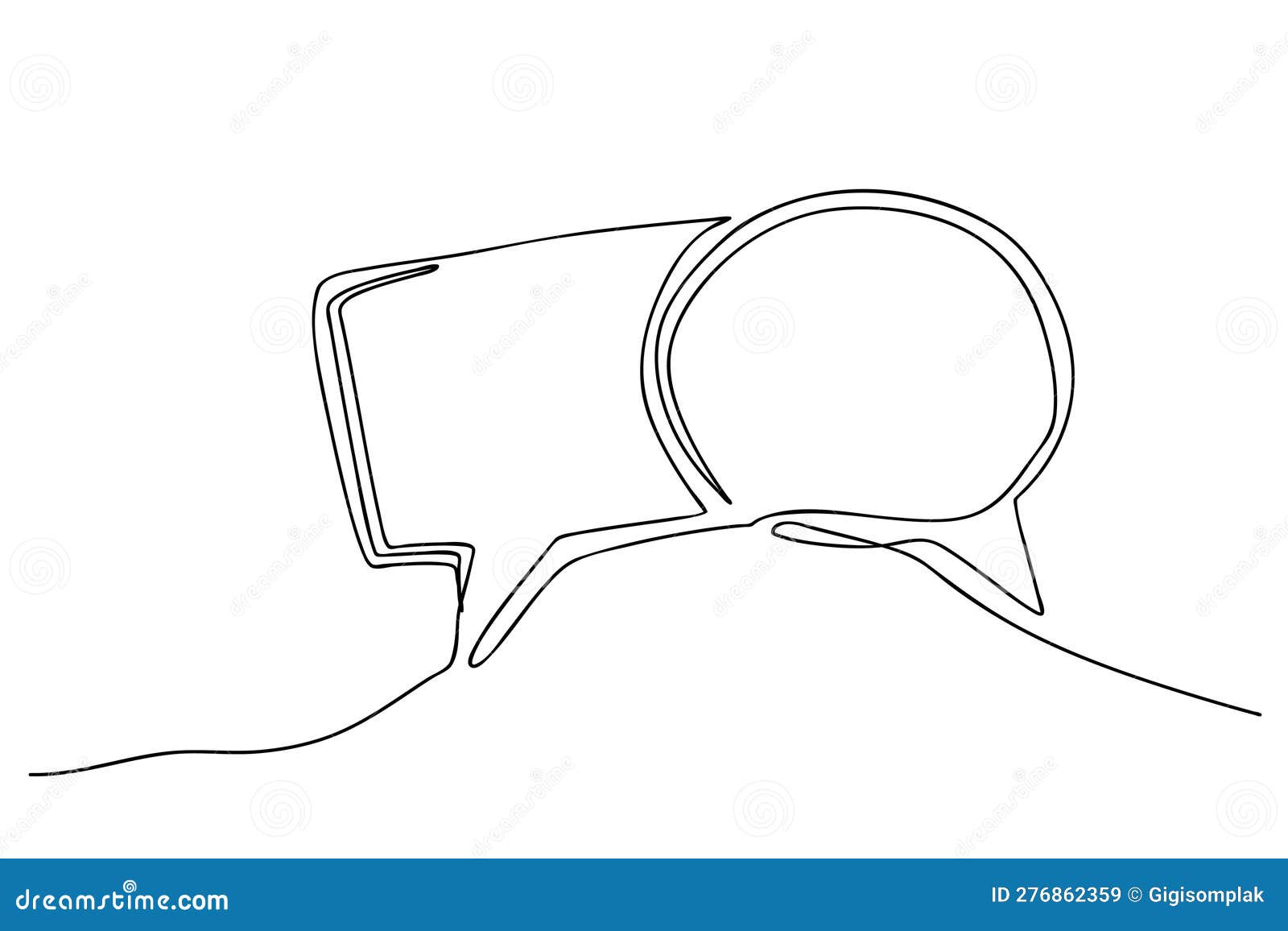 Black Bubble Chat Simple Vector Sketch Single Line Stock Illustration ...