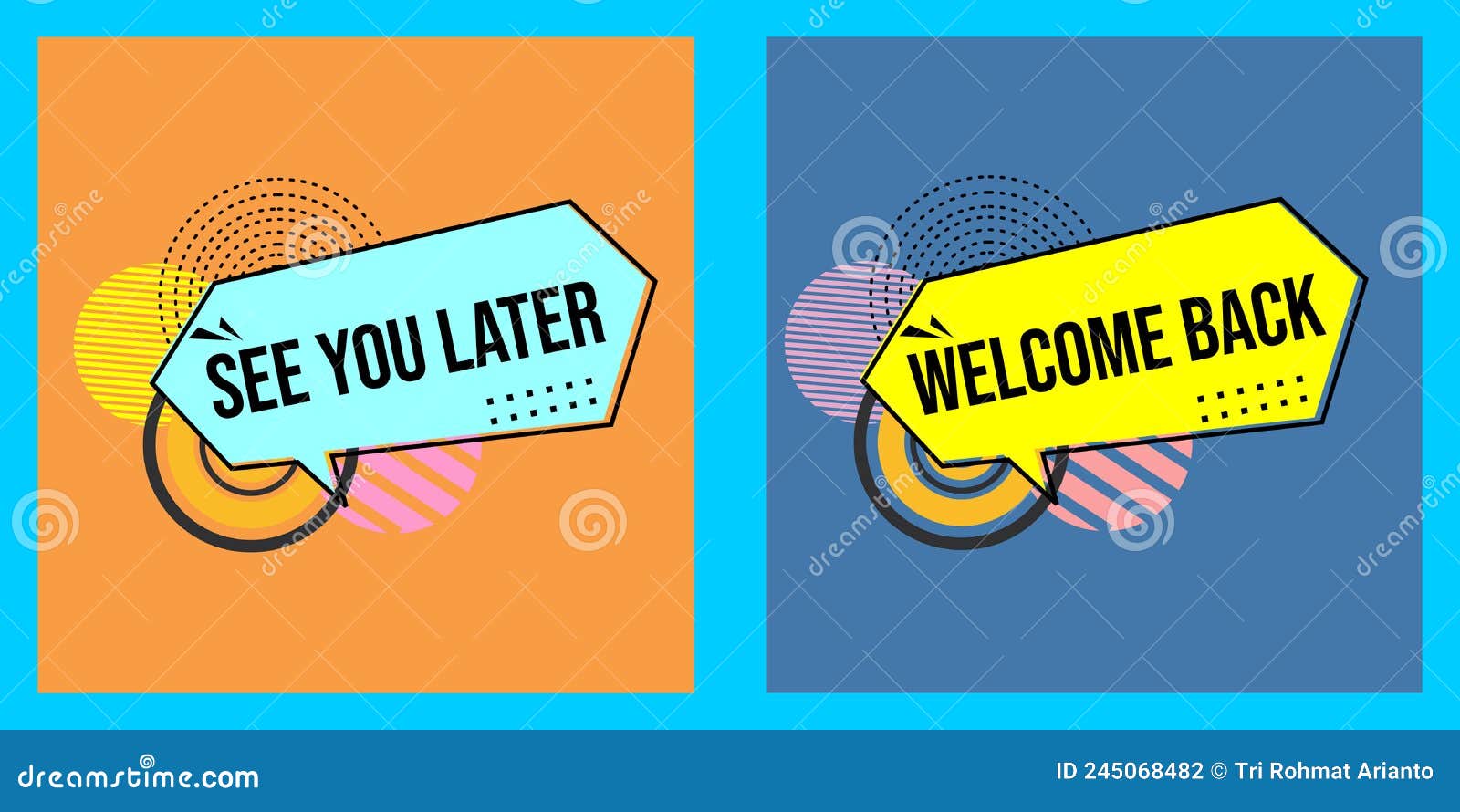 Bubble Chat with the Text See You and Welcome Back. Stock Vector ...