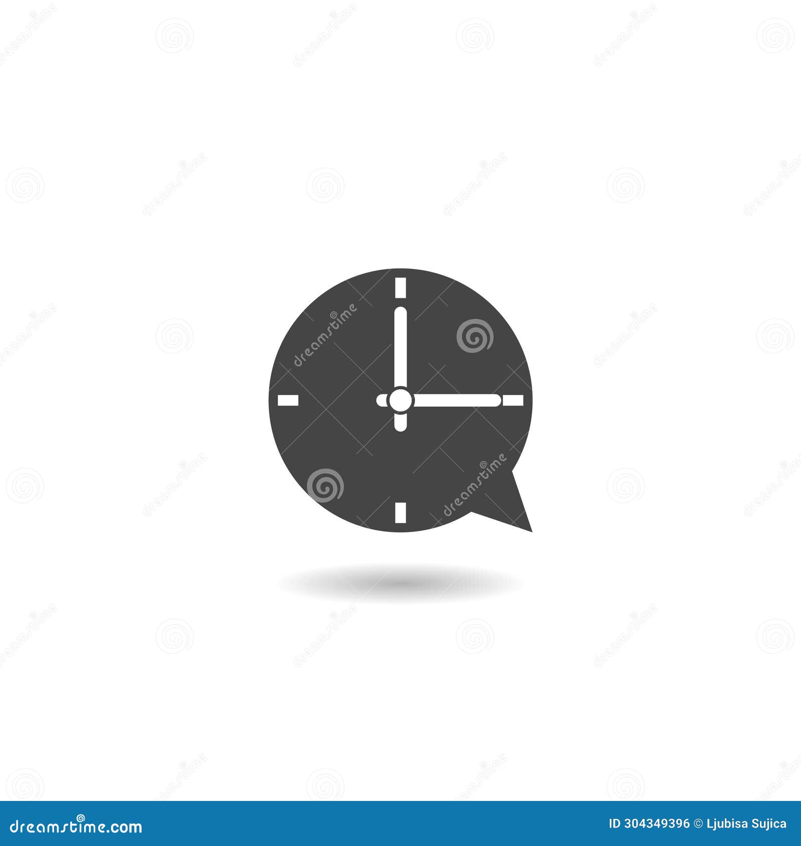 Bubble Chat Time Clock Schedule Icon with Shadow Stock Vector ...
