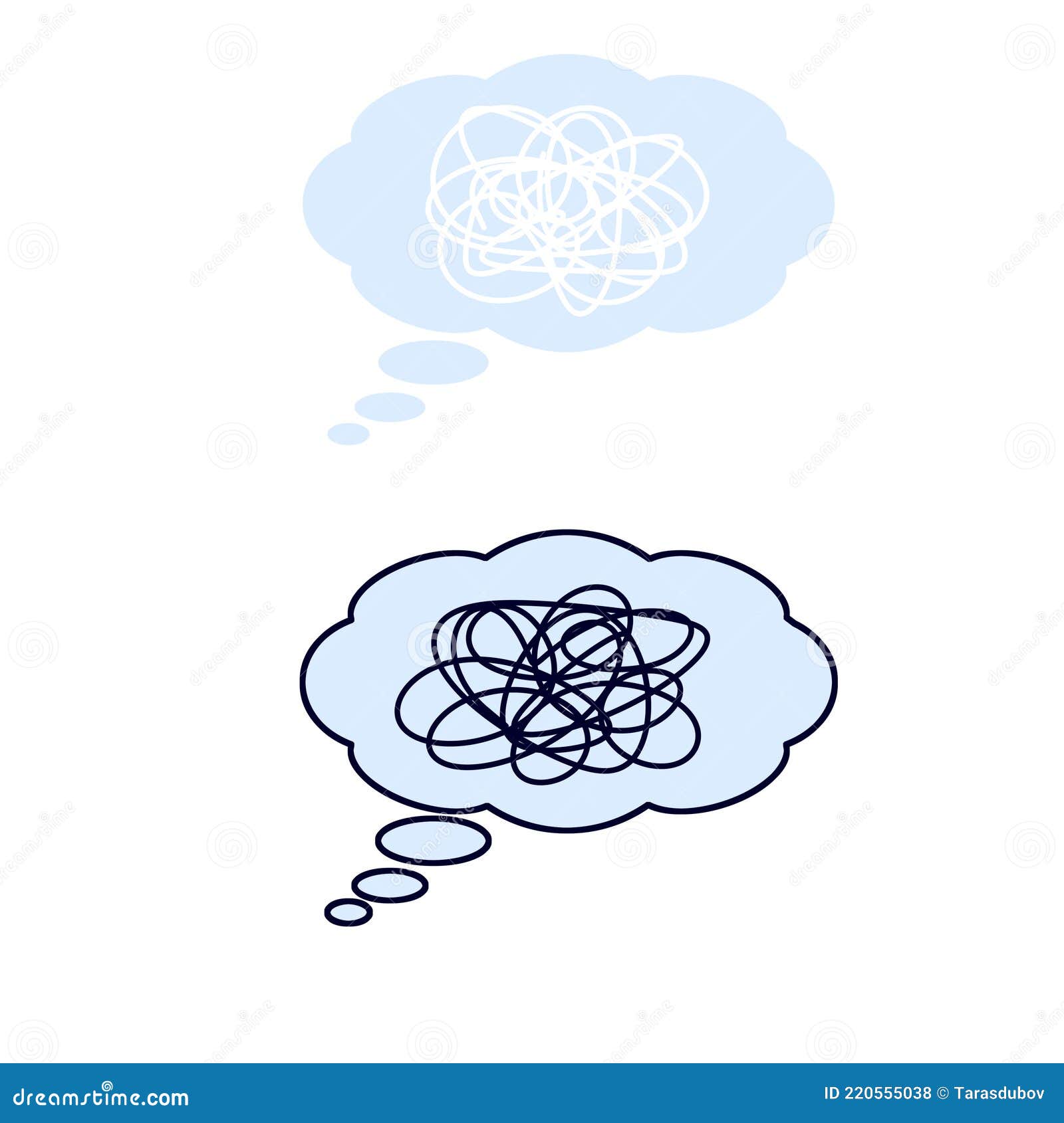 Bubble Cloud Tangled Thinking. Comic Book Icon of Conversation and ...