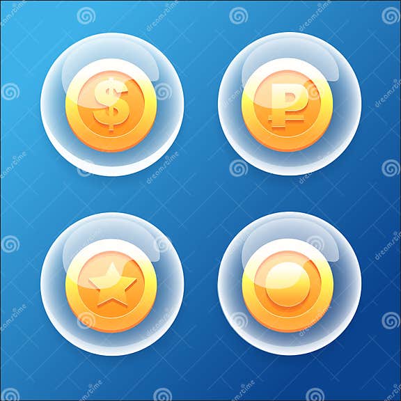 Bubble Coins stock vector. Illustration of gold, economic - 45433002