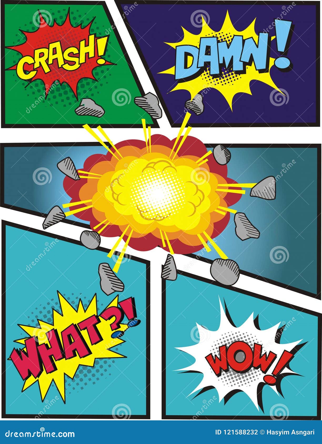 Bubble comic explosions stock illustration. Illustration of bubble ...