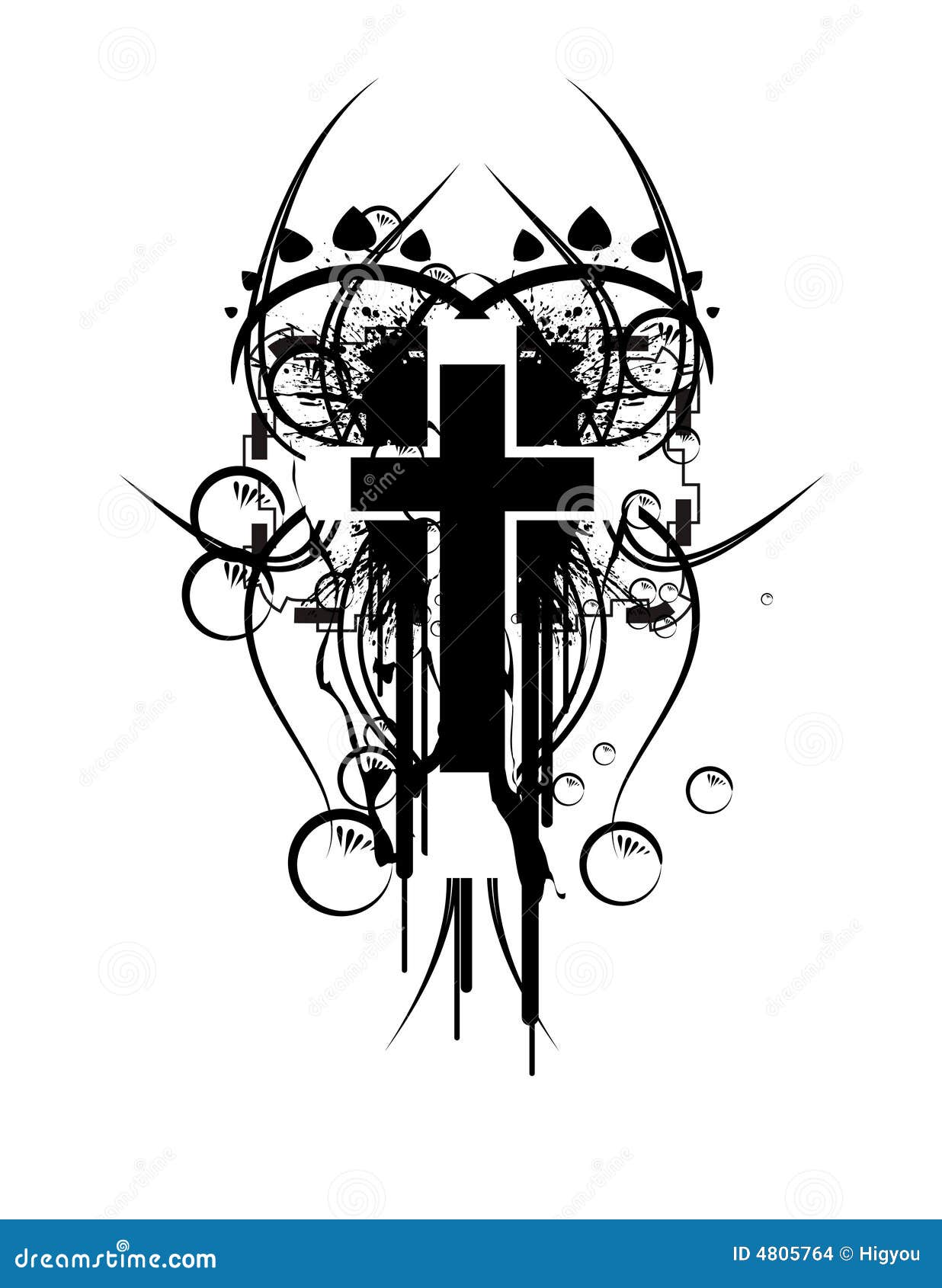 Bubble Cross stock vector. Illustration of faith, religion - 4805764