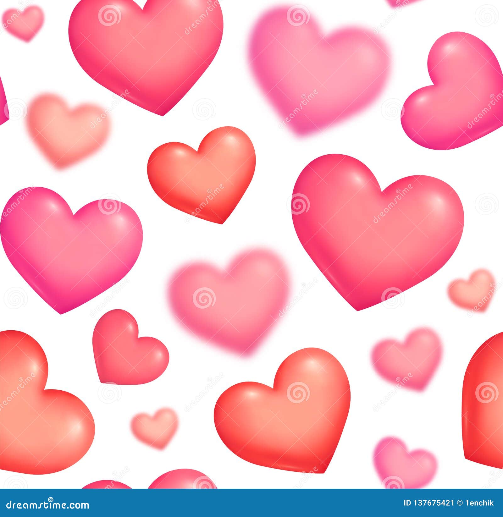 Bubble 3D Style Vector Pink Hearts on White Background Valentines Day ... Bubble 3D Style Vector Pink Hearts on White Background Valentines Day ...