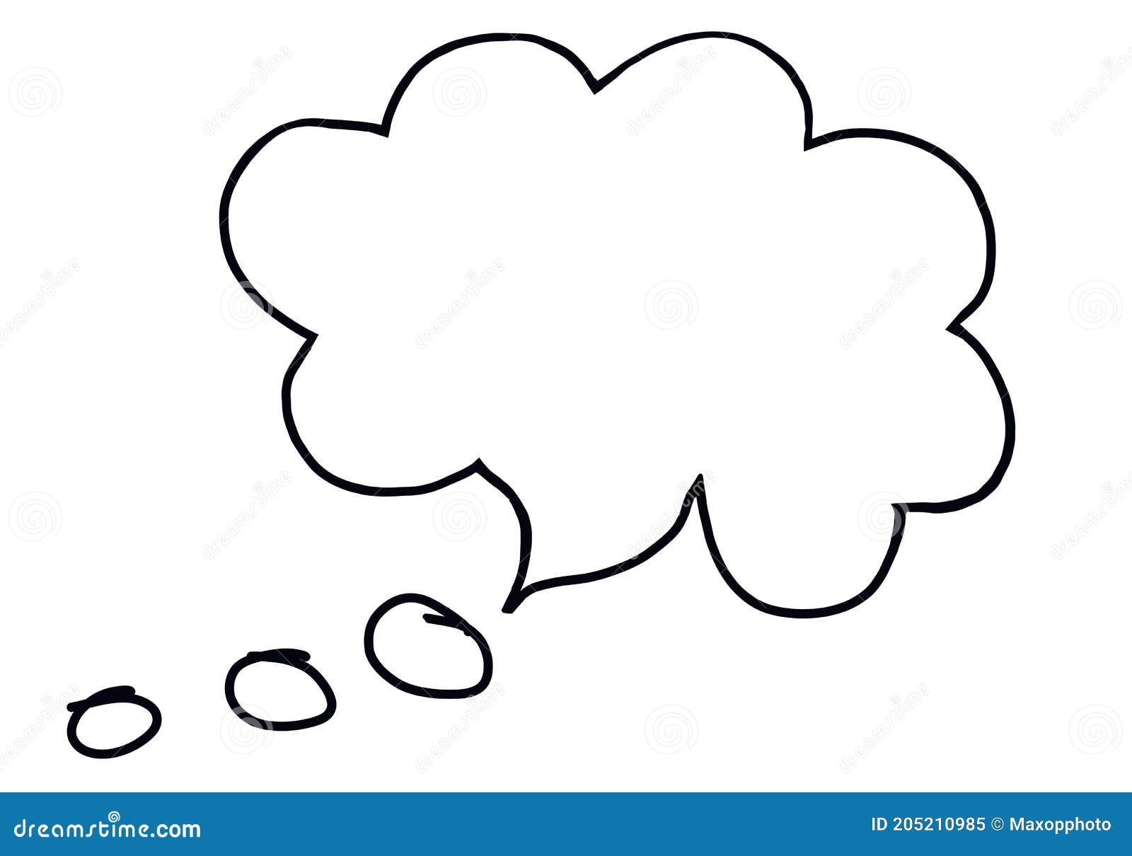 Bubble Dialog Doodle Hand Drawn. Cartoon Blank Cloud Stock Illustration ...
