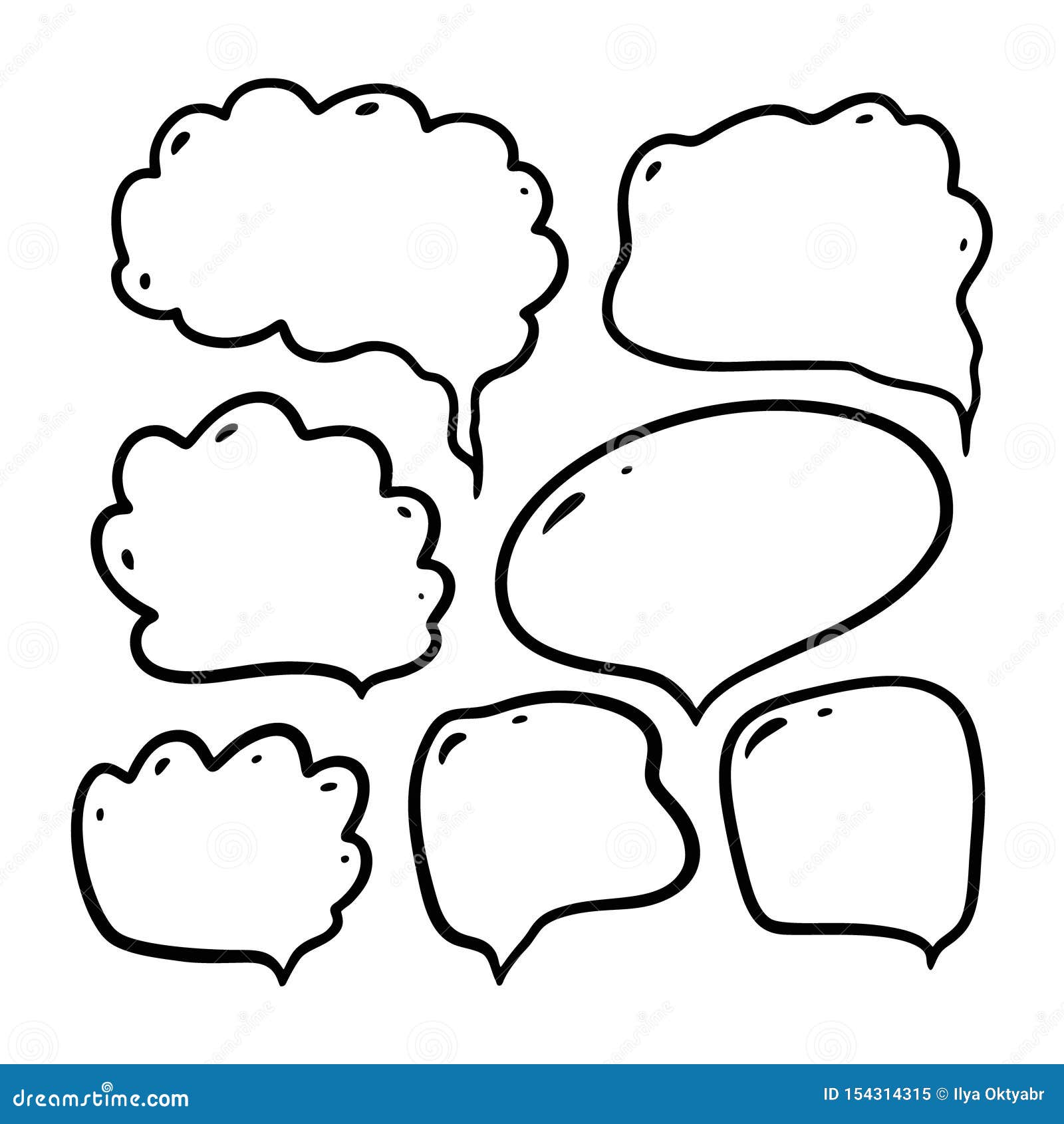 Bubble Dialog Doodle Hand Drawn Vector Lettering. Isolated on White ...