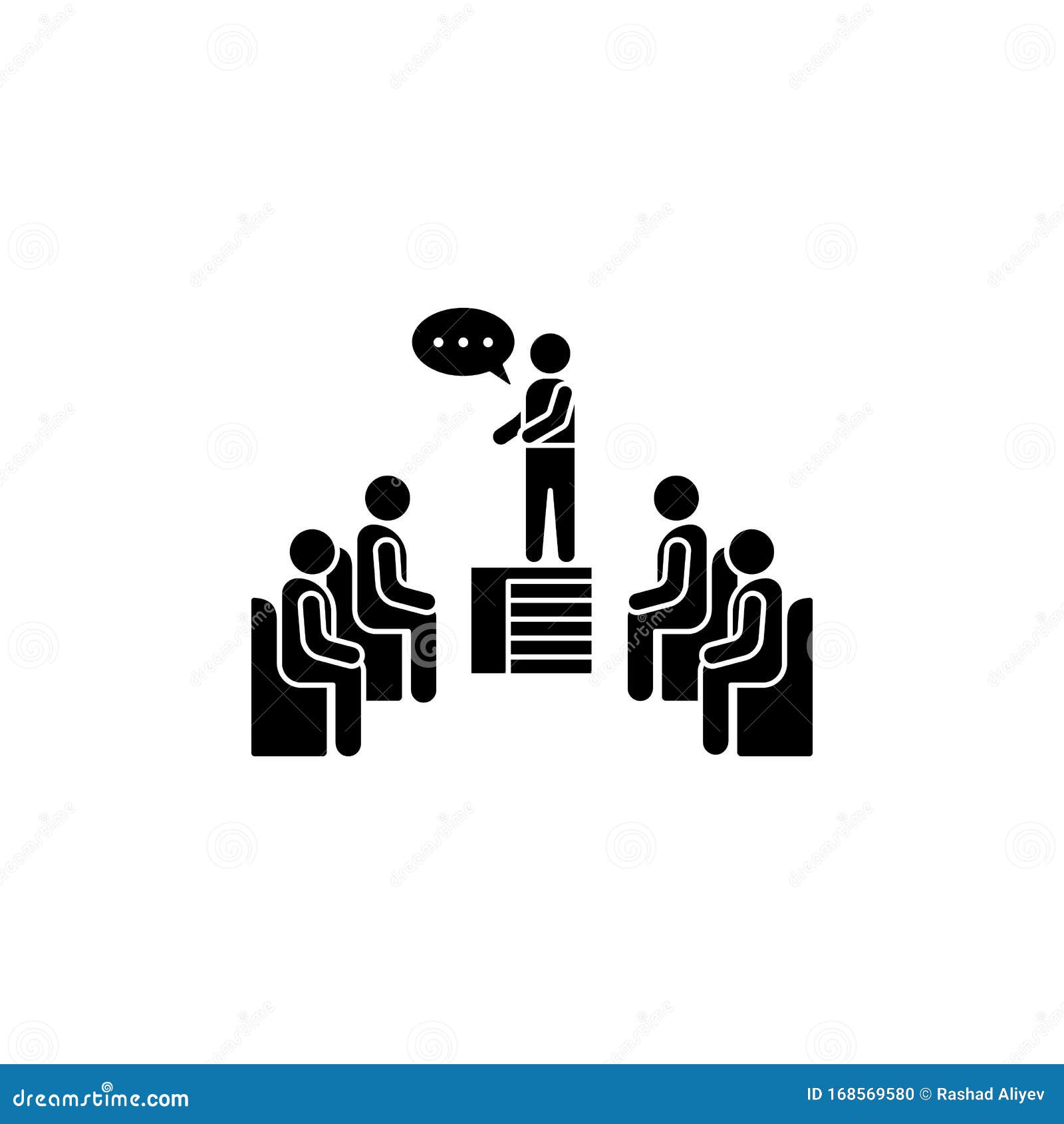 Bubble Discussion Sitting Training Icon. Simple Business Indoctrination ...