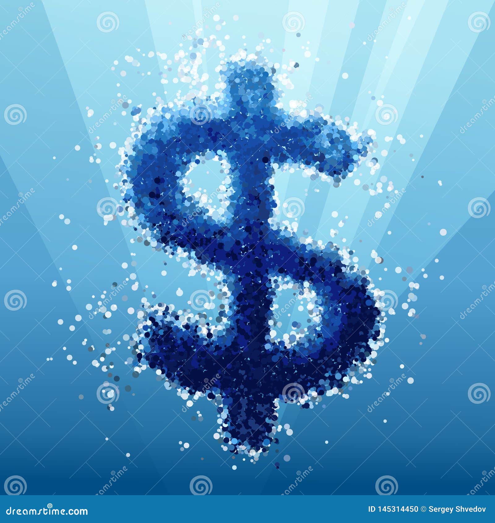 Bubble Dollar Sign on a Blue Background Stock Vector - Illustration of ...