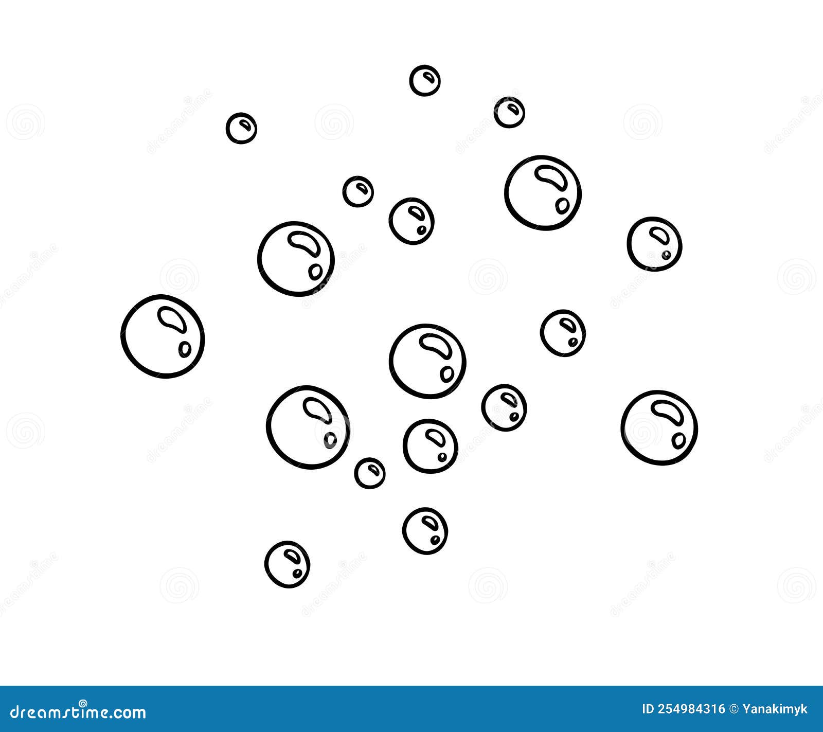 Bubble Doodle Water Vector Illustration Design Template. Outline Simple ...