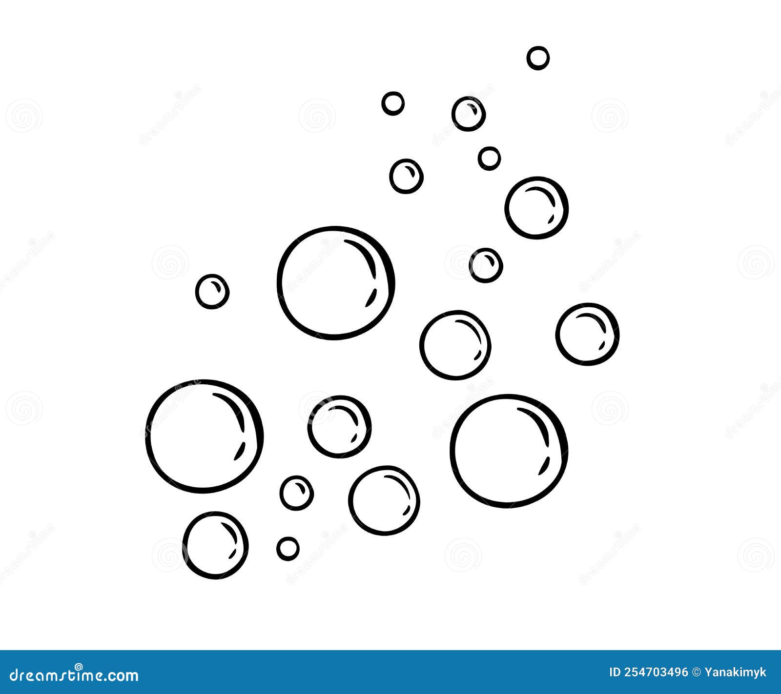 Bubble Doodle Water Vector Illustration Design Template. Outline Simple ...