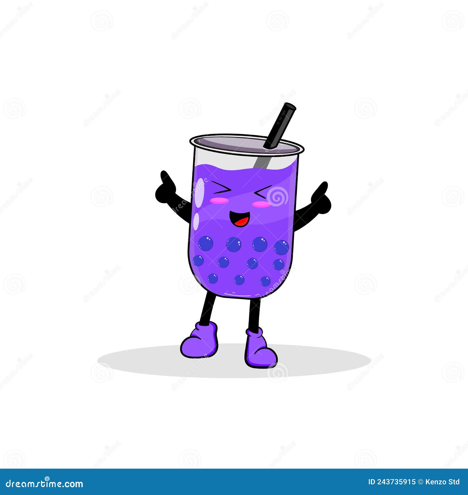 Bubble Drink Purple Color Character Vector Graphic Stock Vector ...