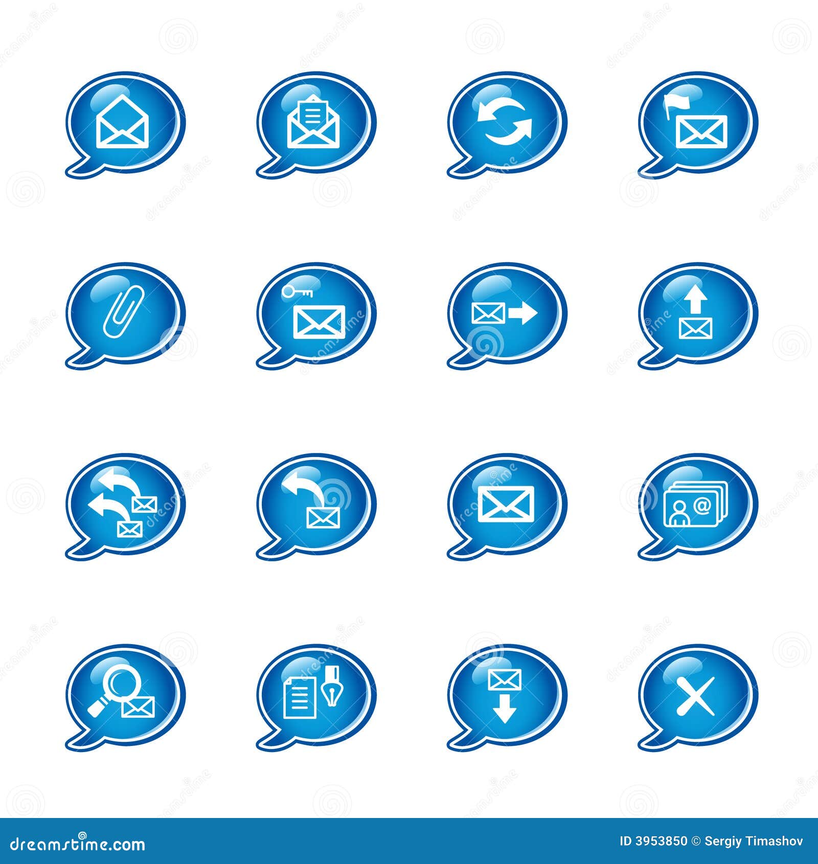 Bubble e-mail icons stock vector. Illustration of privacy - 3953850