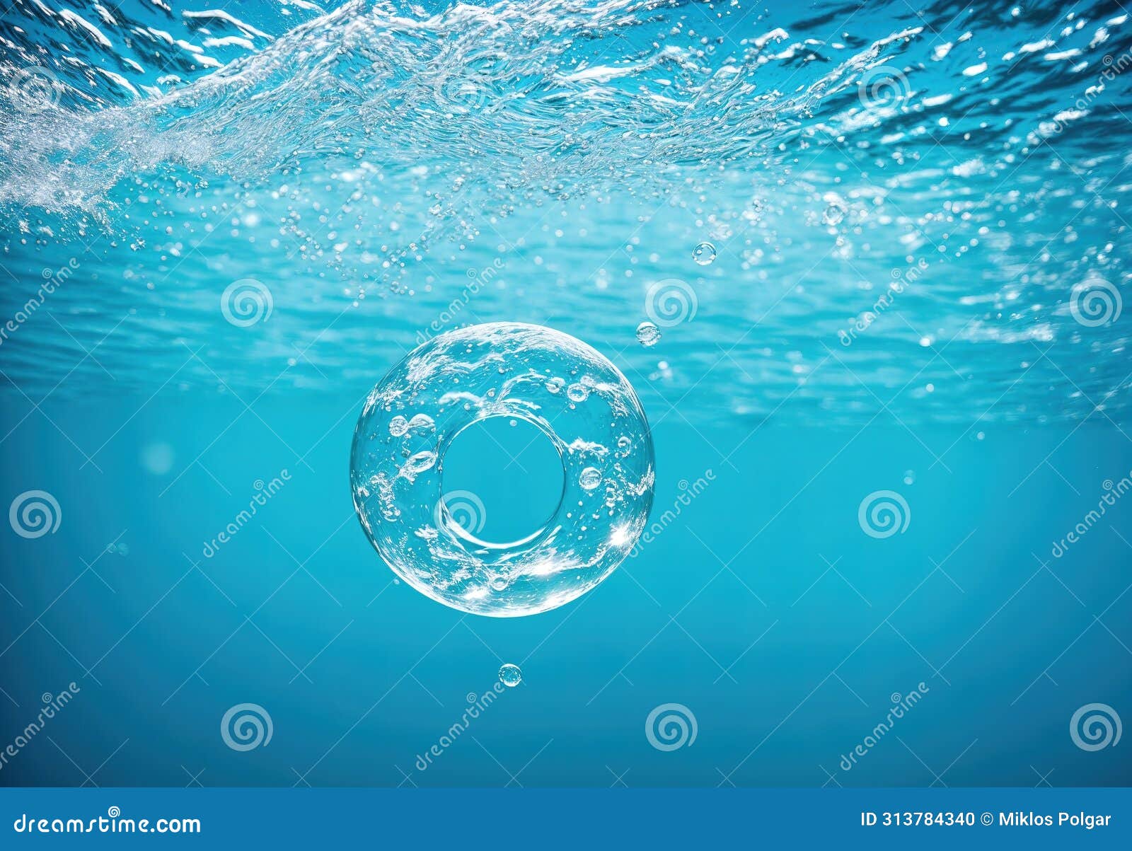 A Bubble Floating in the Water. Stock Photo - Image of blue, waters ...