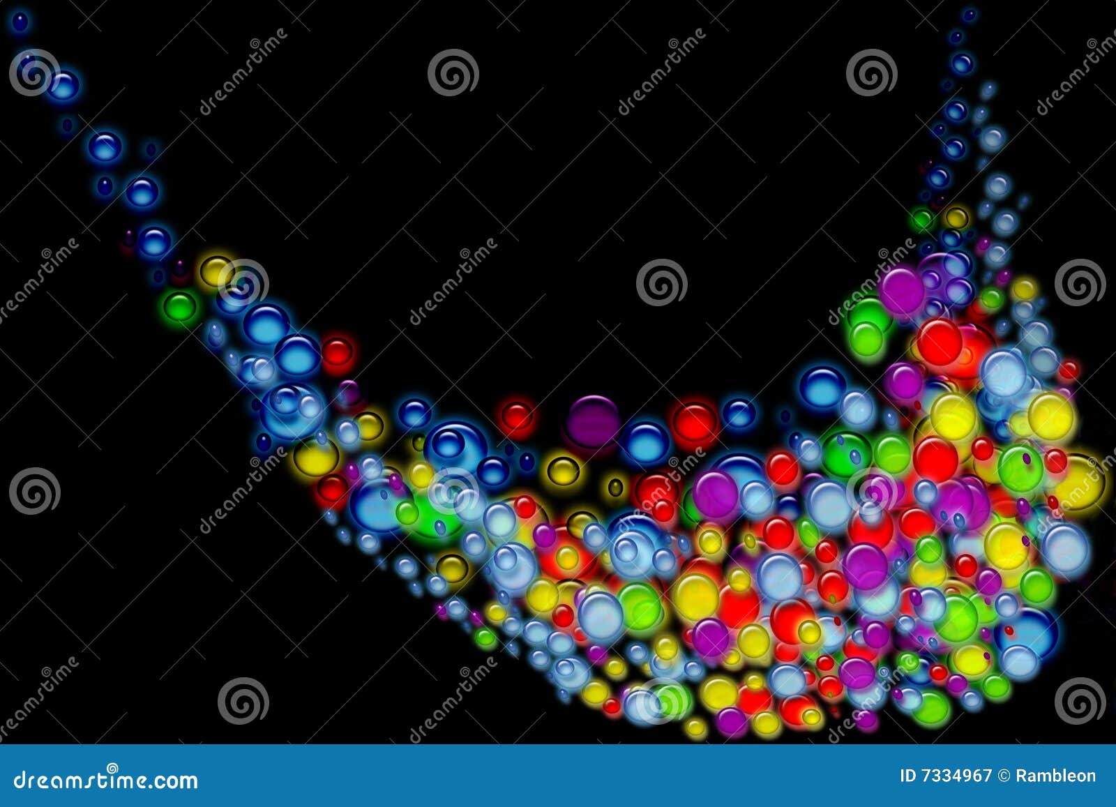 Bubble flow on Black stock illustration. Illustration of abstract - 7334967