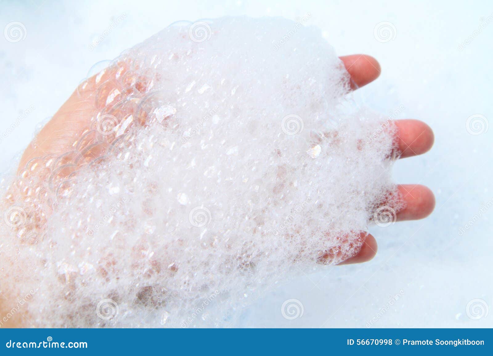 Bubble foam in hand stock photo. Image of foamy, pattern - 56670998