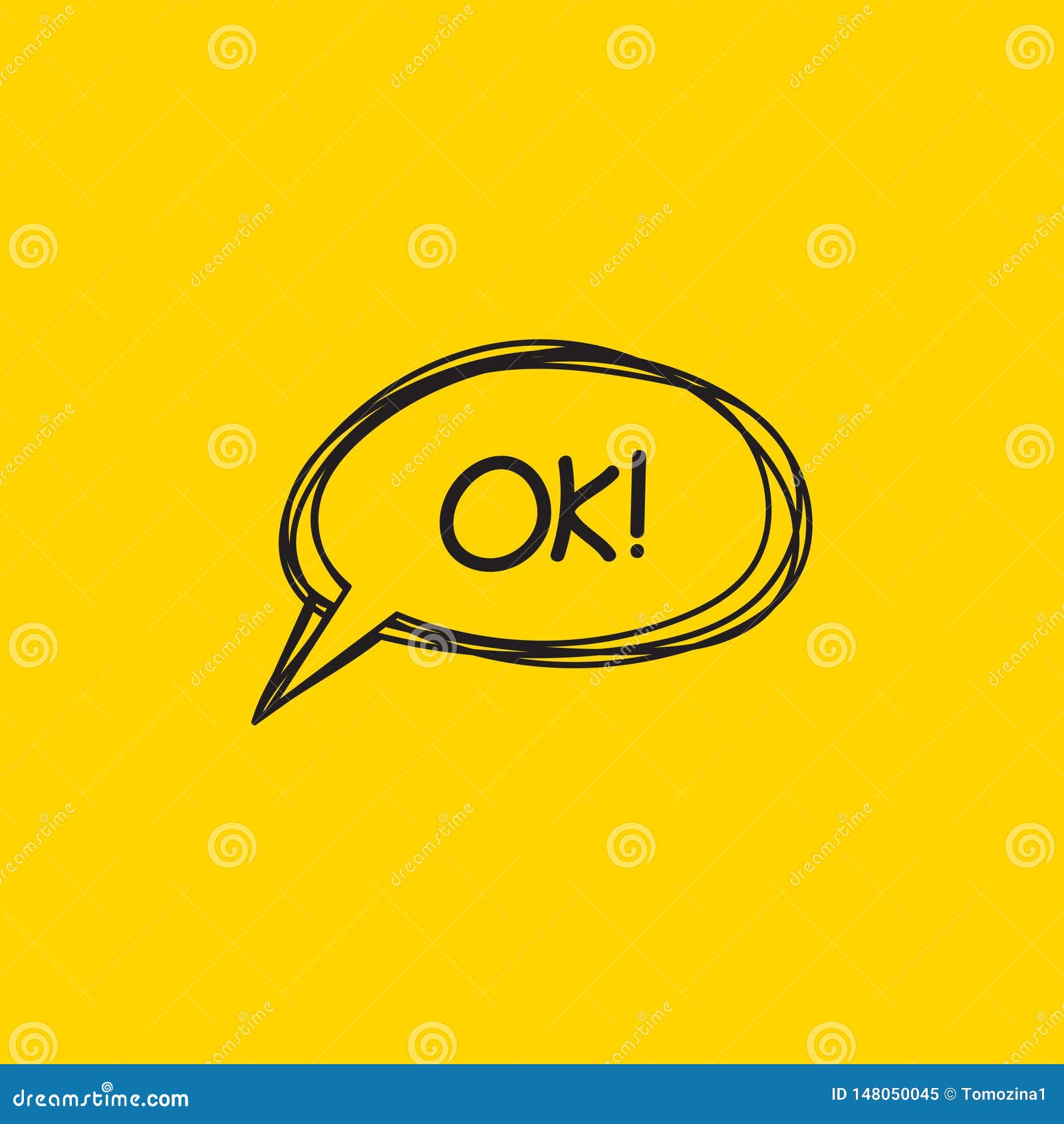 Bubble frame with word ok stock vector. Illustration of border - 148050045
