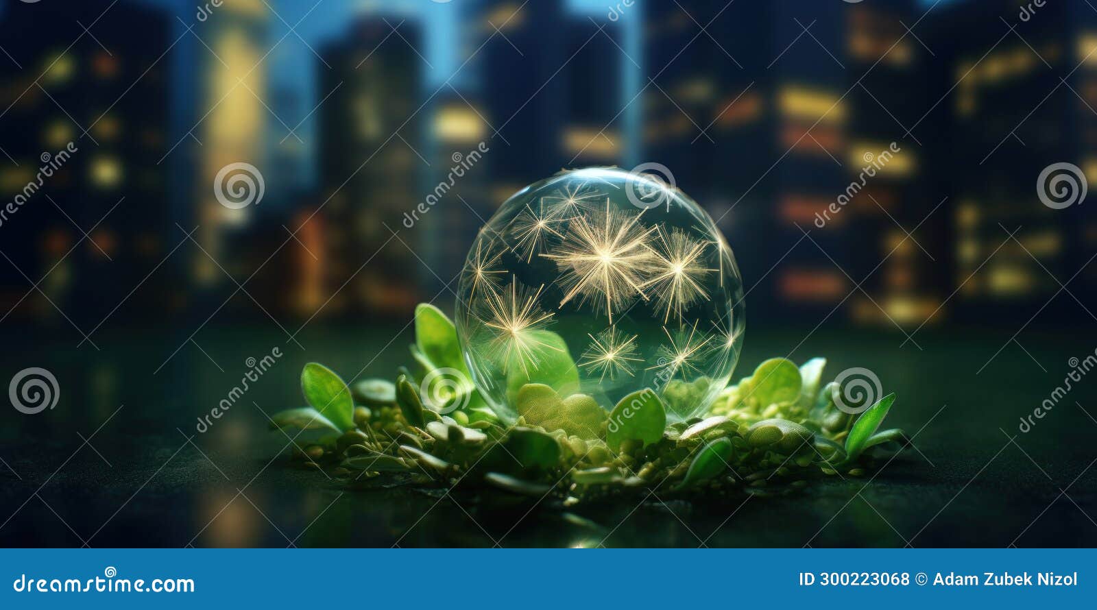 A Bubble with a Glowing Starburst Inside Stock Illustration ...