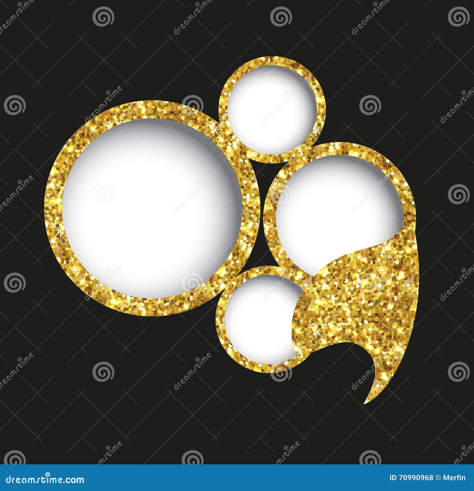 Bubble of gold glittering stock vector. Illustration of frost - 70990968