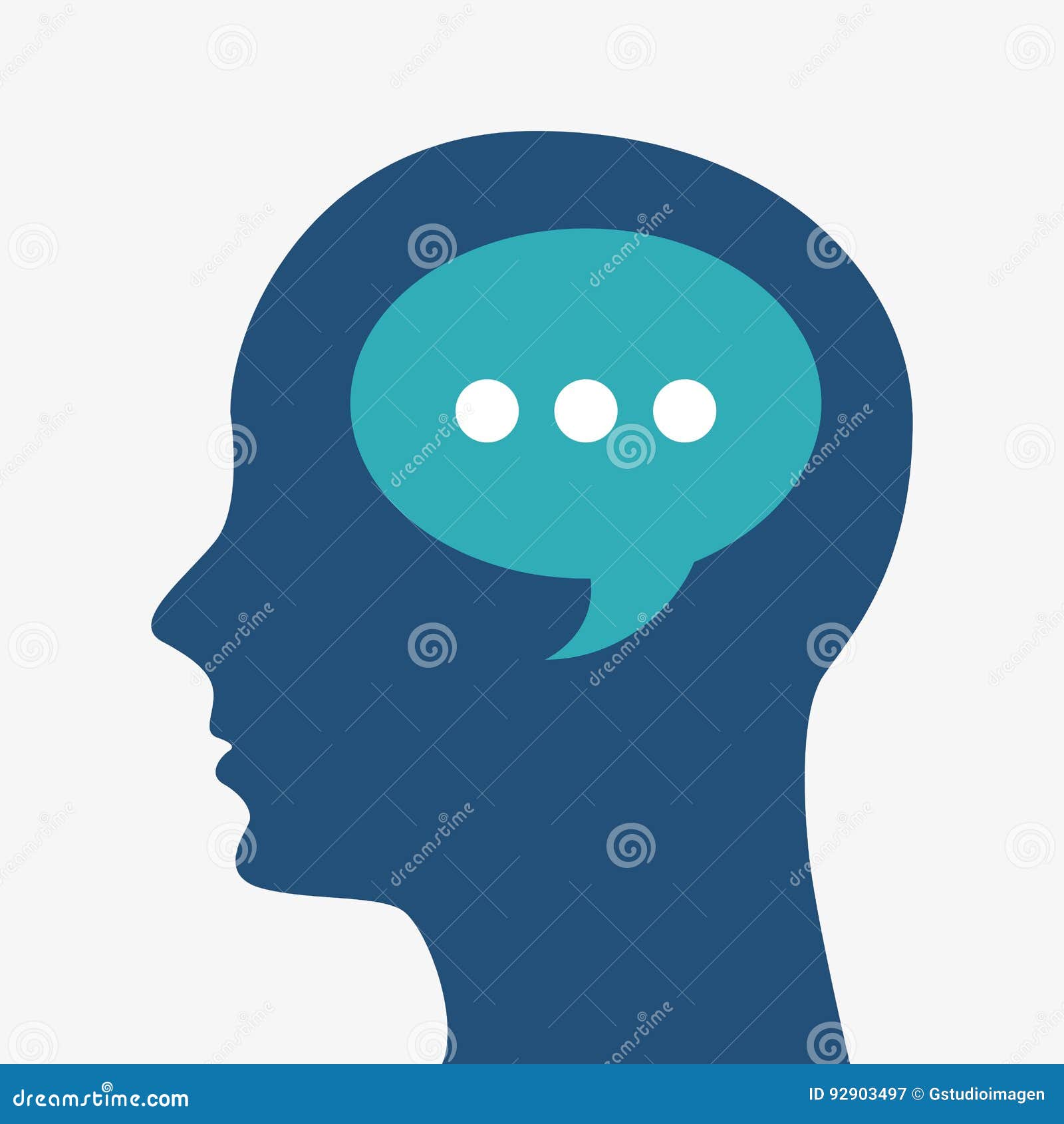 Man Head With Bubble Thoughts Of Maths And Physics Formulas. Man ...