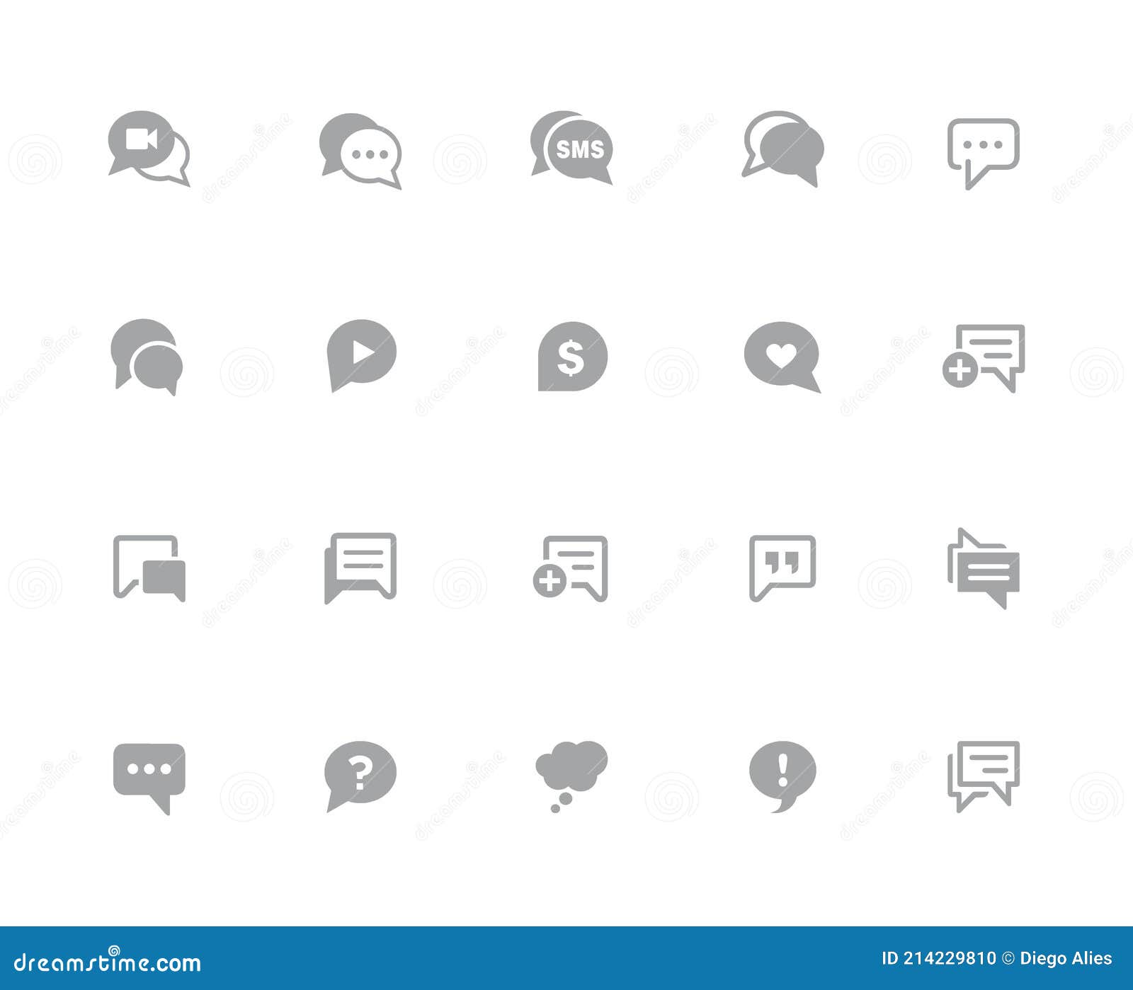 Bubble Icons // 32 Pixels Icons White Series Stock Vector ...