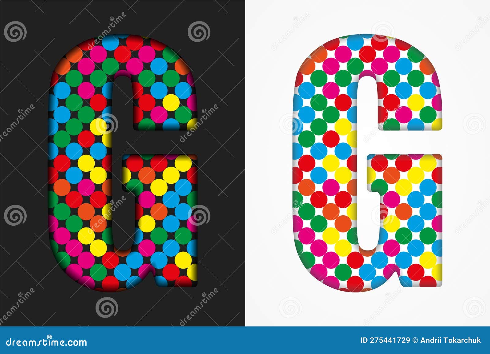 Bubble Letter G. Glitter Character of Colored Dots Stock Illustration ...
