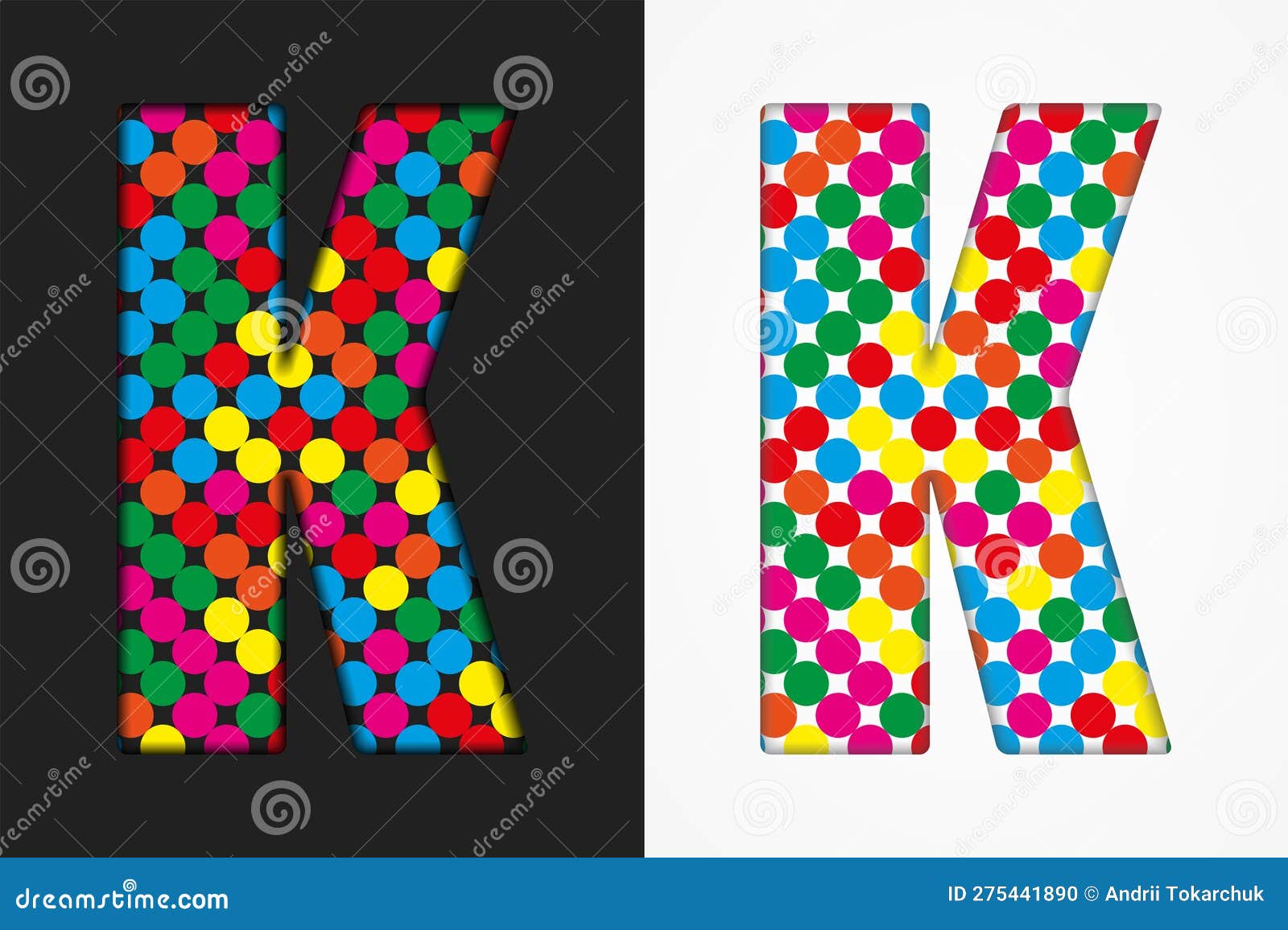 The Letter K In Colored Bubble Letters