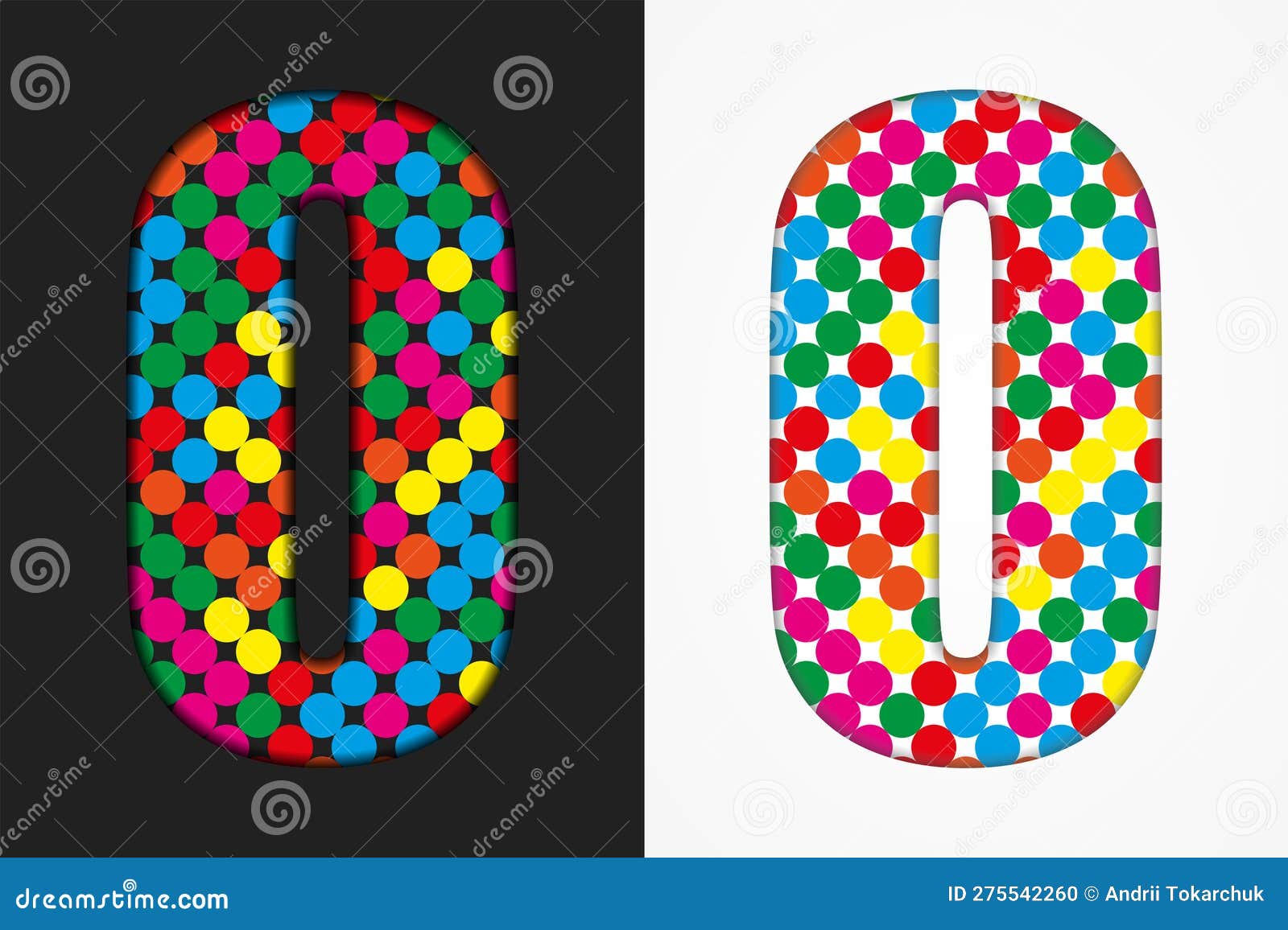 Bubble Letter O. Glitter Character of Colored Dots Stock Vector ...