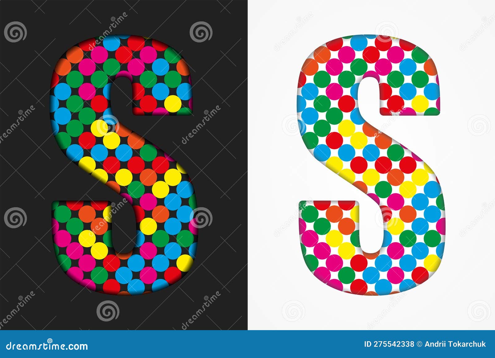 Bubble Letter S. Glitter Character of Colored Dots Stock Illustration ...