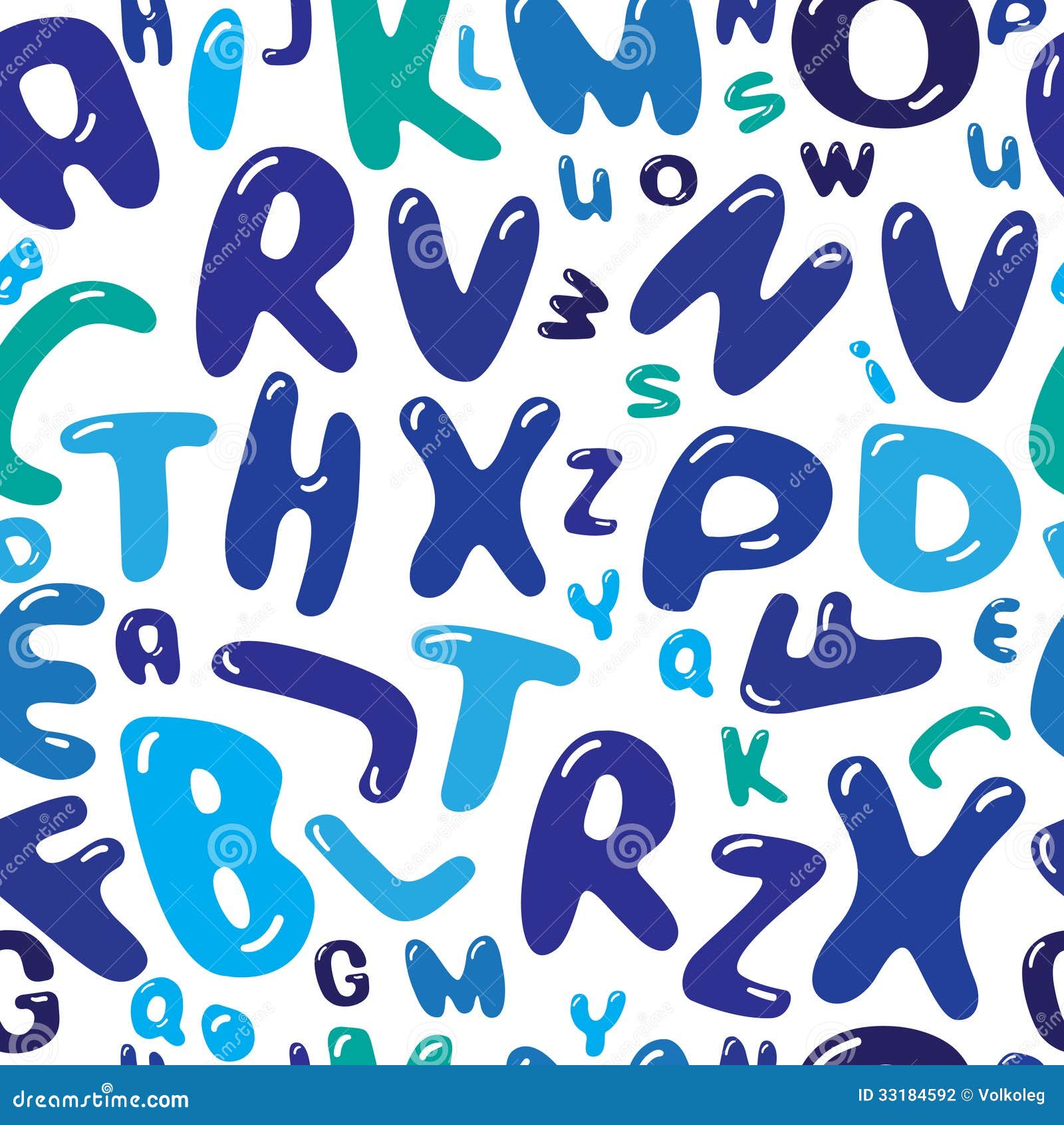 Bubble Letters Illustration Seamless Vector Patter Stock Vector ...