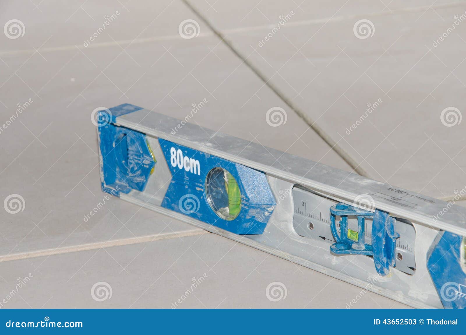 Bubble Level on a Floor Tiling Stock Image - Image of equipment ...