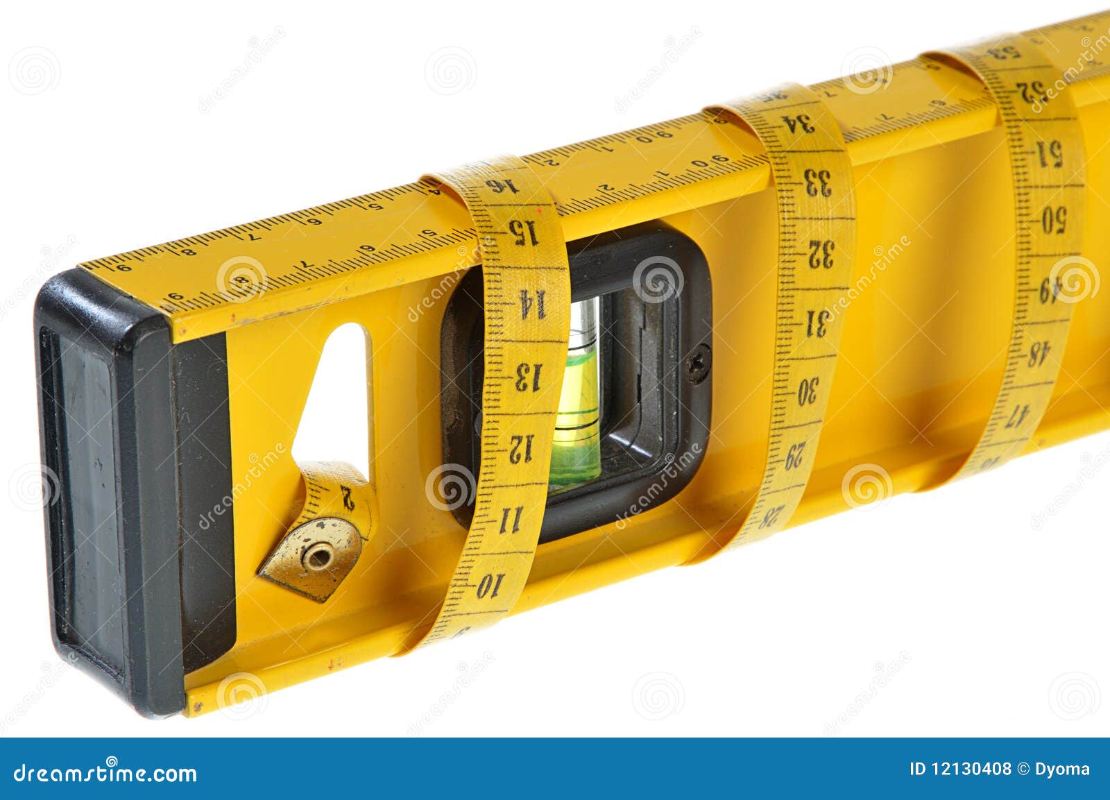 Bubble Level and Measuring Tape Stock Photo - Image of equipment, inch ...
