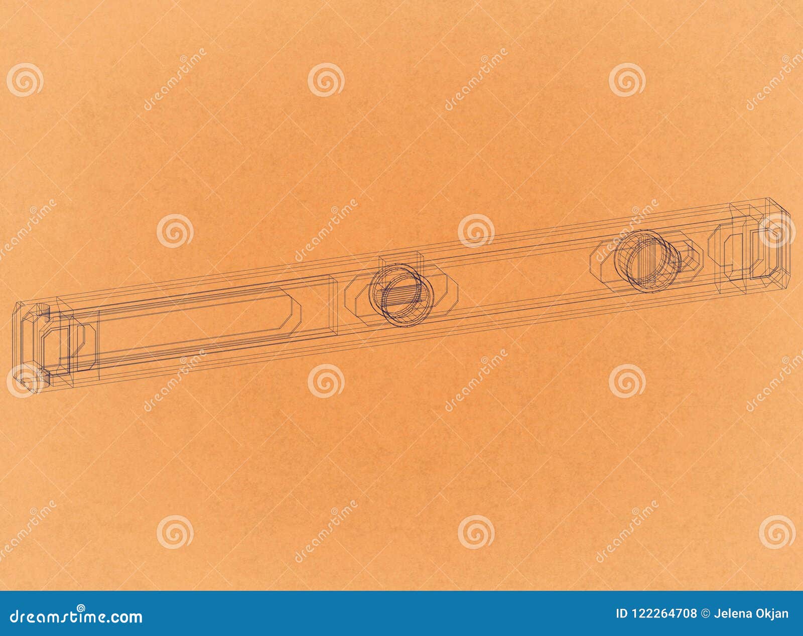 Bubble Level - Retro Architect Blueprint Stock Photo - Image of flat ...