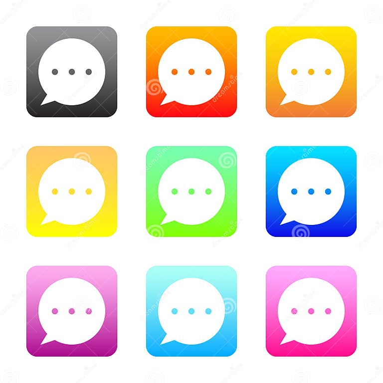 Bubble Message Icons with Colorful Gradient Stock Illustration ...