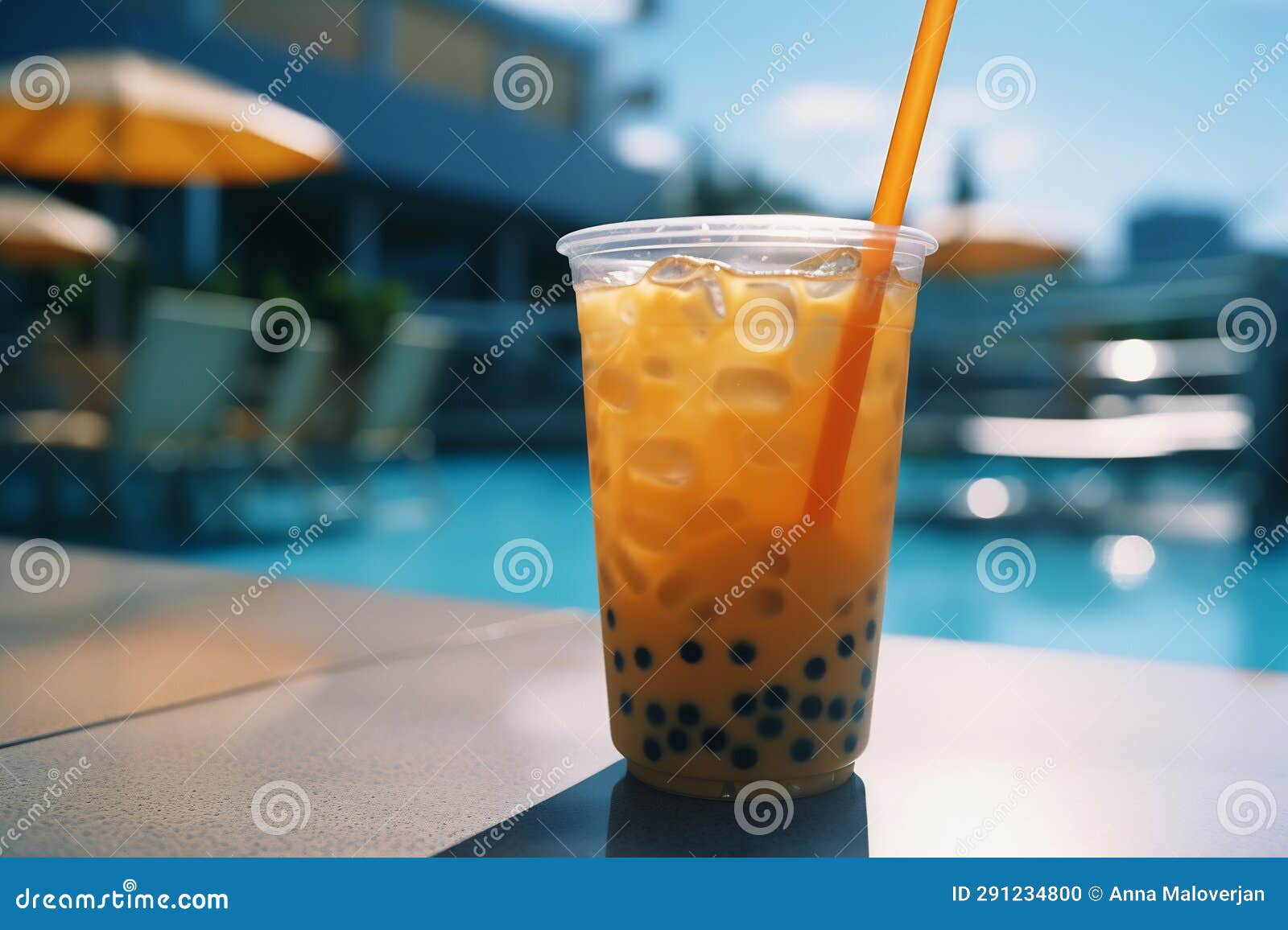 Bubble Milk Ice Tea in Glass on the Table Stock Photo - Image of asian ...