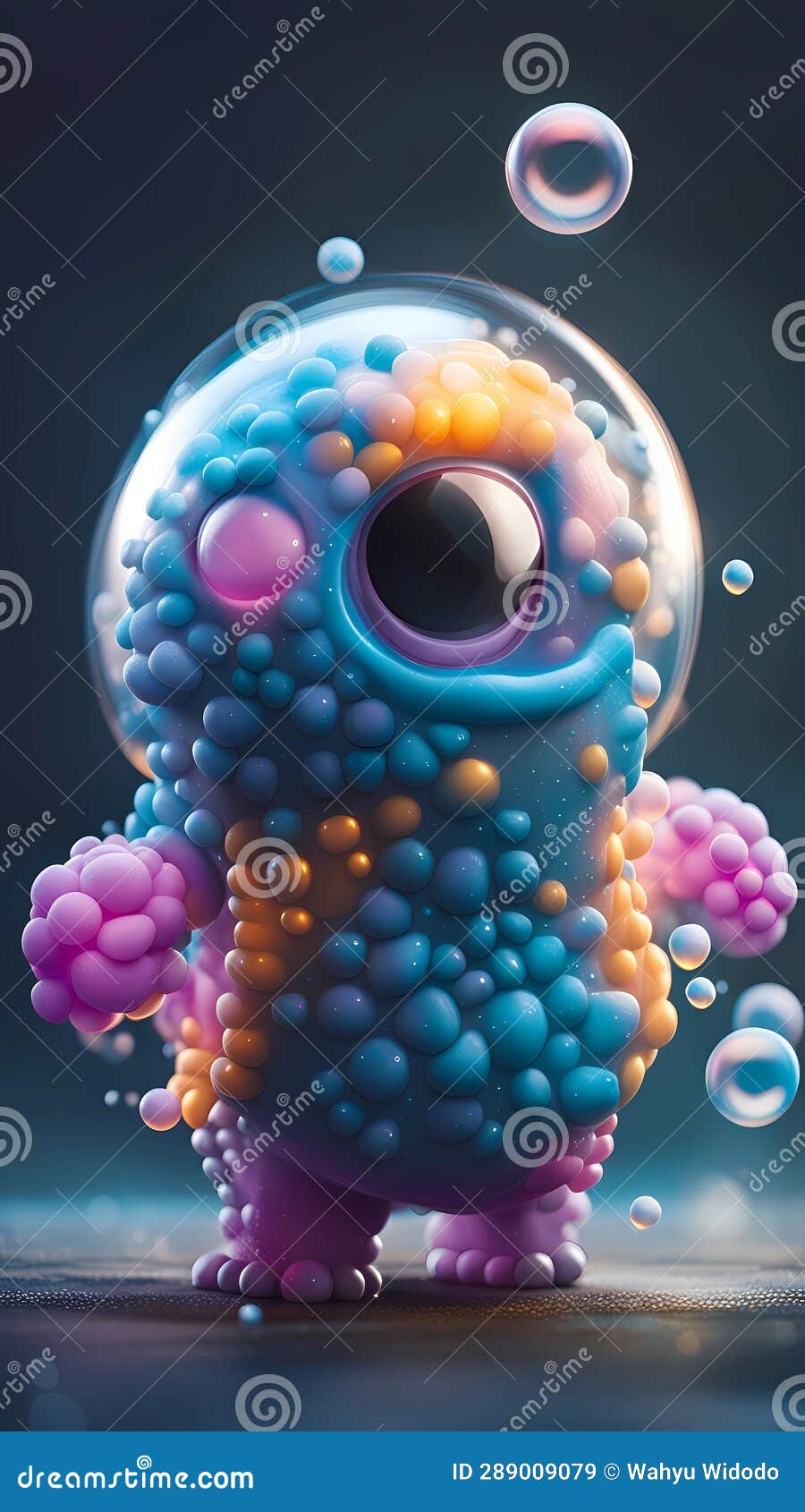 Bubble Monster 3d Cartoon Character Illustration AI Generated Stock ...