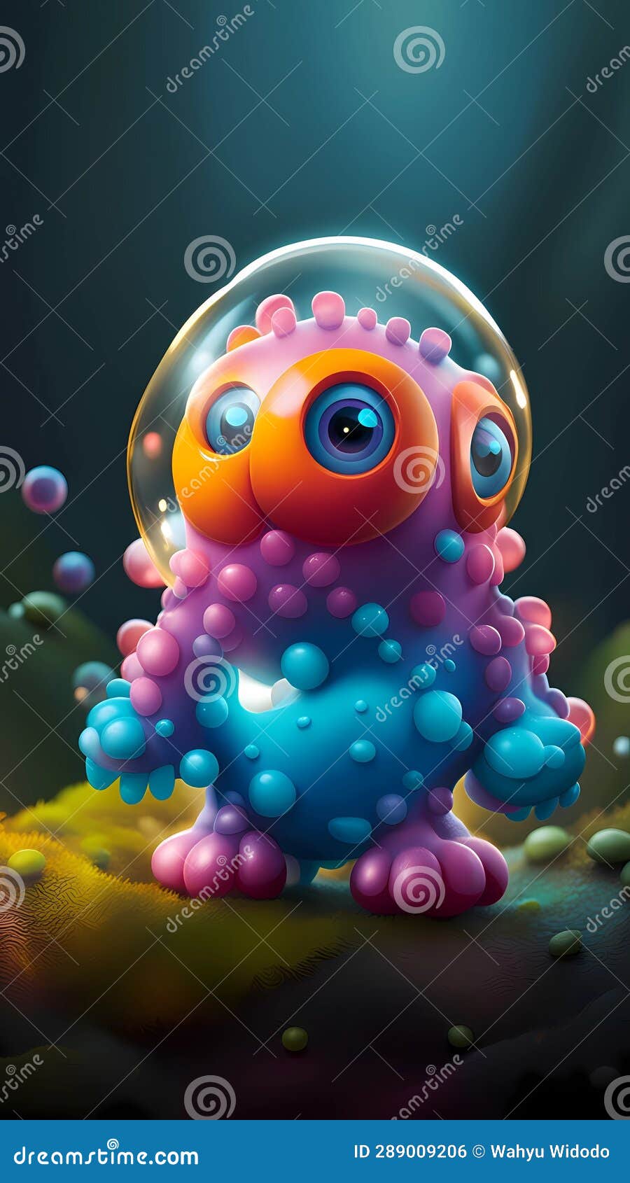 Bubble Monster 3d Cartoon Character Illustration AI Generated Stock ...