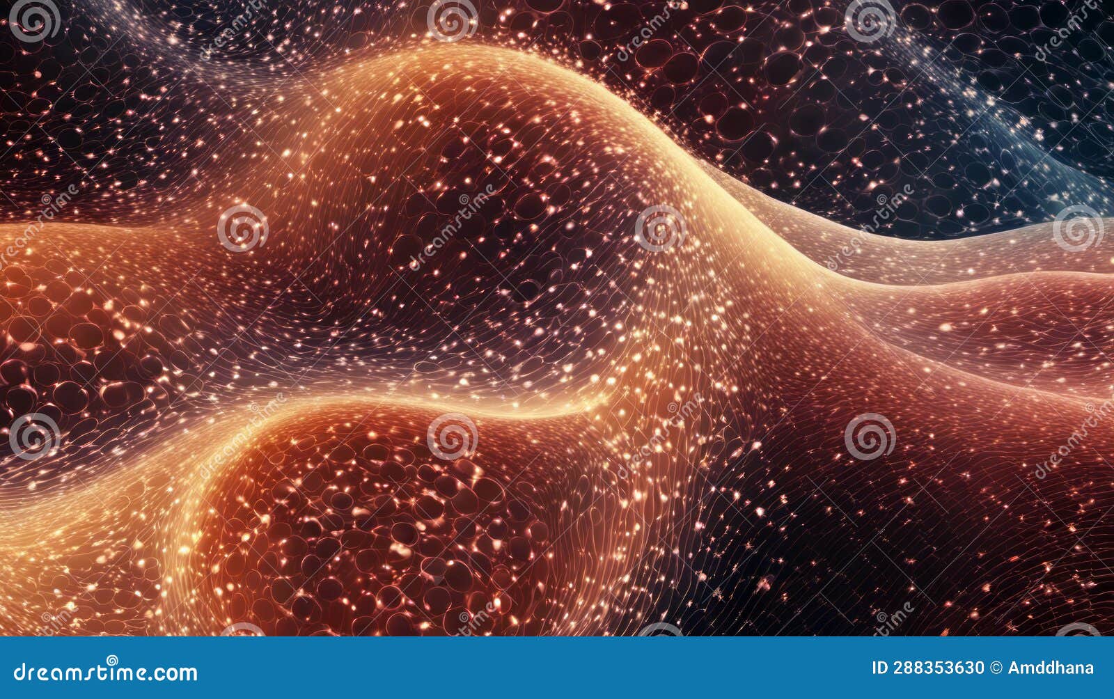 Bubble Network Abstract Backdrop Waving Particle Technology Stock ...