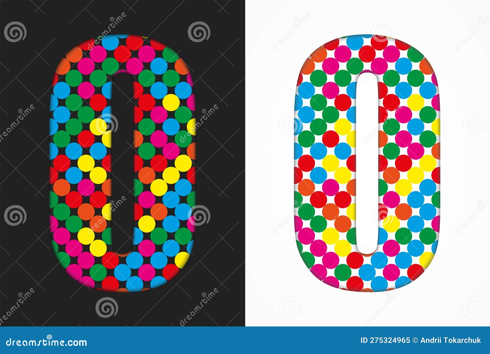 Bubble Number - 0. Glitter Figure of Colored Dots Stock Vector ...