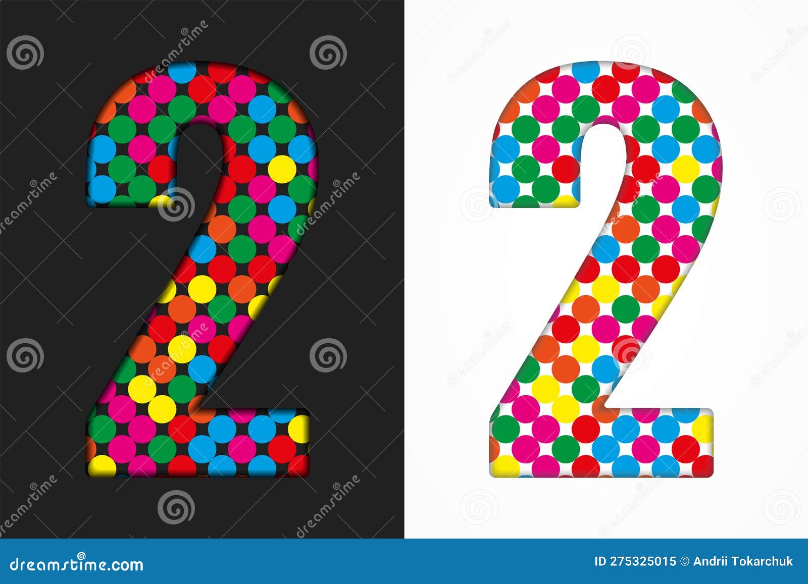 Bubble Number - 2. Glitter Figure of Colored Dots Stock Vector ...