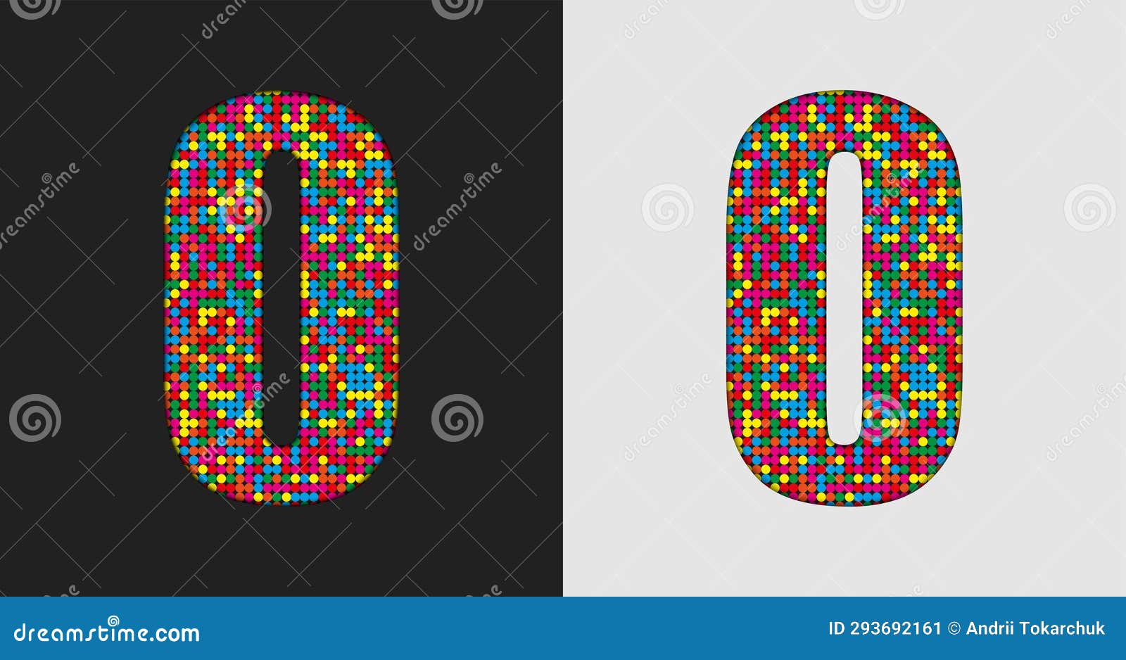 Bubble Number - 0. Glitter Figure of Colored Dots Stock Vector ...