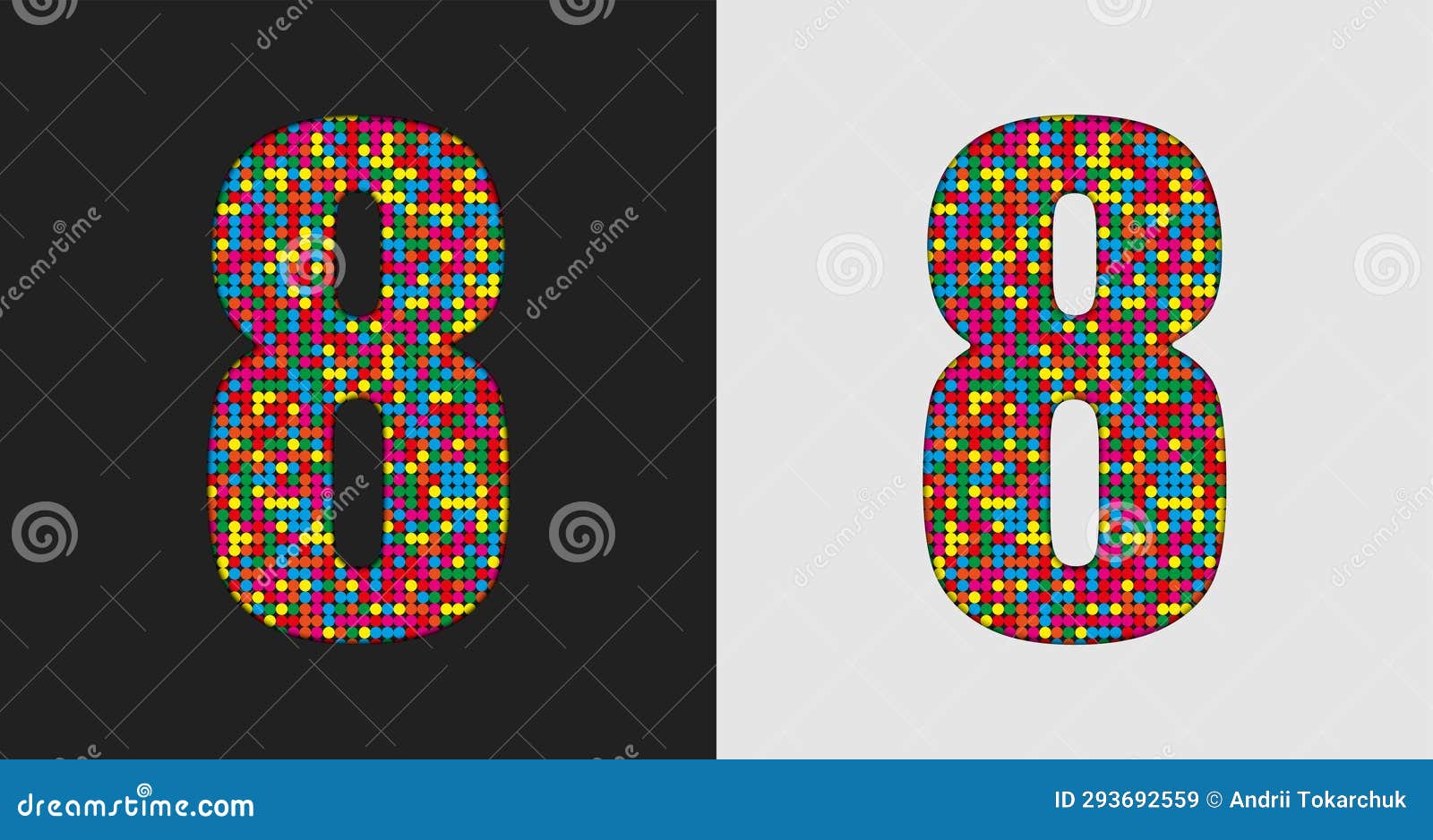 Bubble Number - 8. Glitter Figure of Colored Dots Stock Image - Image ...