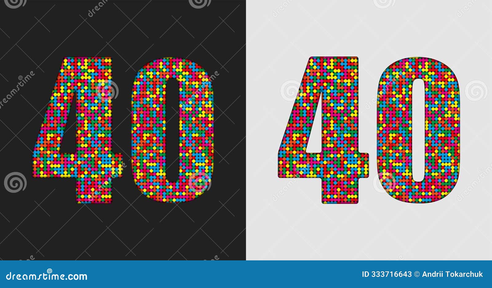 Bubble Number - 40. Glitter Figure of Colored Dots Stock Illustration ...